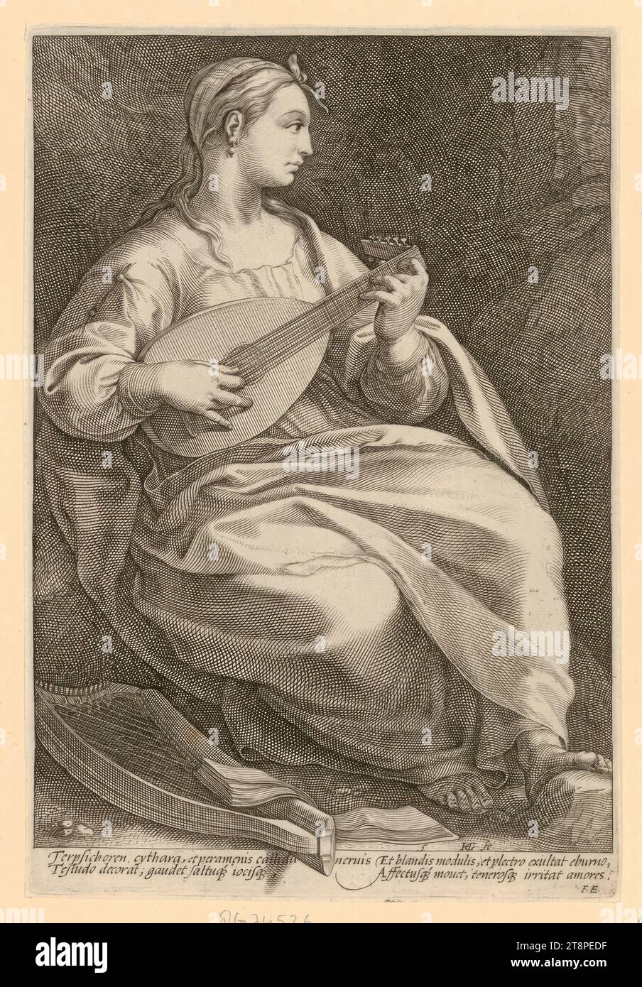 Terpsichore, The Nine Muses, Hendrick Goltzius, c. 1592, print, copper ...