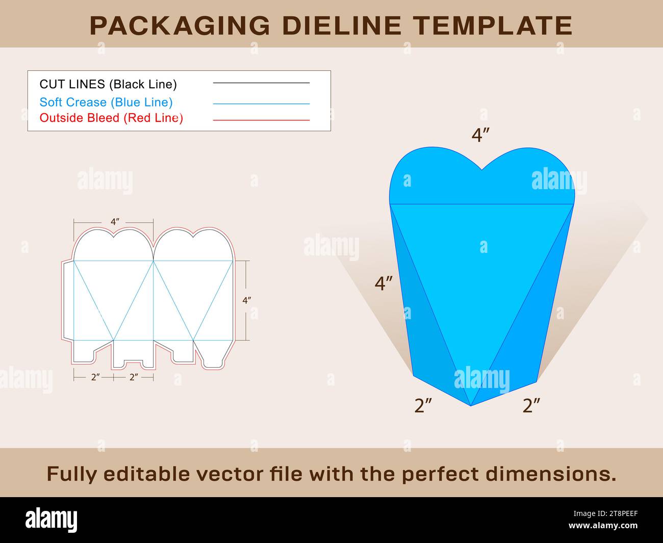 Heart Shape Box, Gift Box, Storage Box Die line Template Editable ...