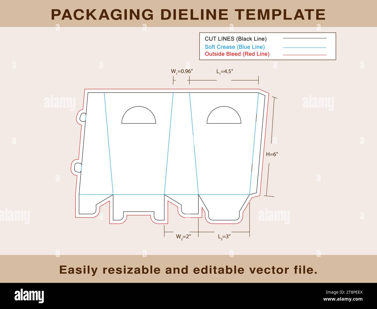 Large Gift Box, Storage Box Die line Template Editable Vector File ...