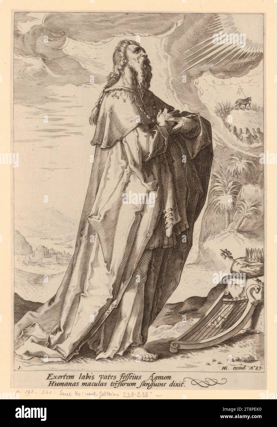 David, The Five Prophets, Hendrick Goltzius, 1589, print, copper ...