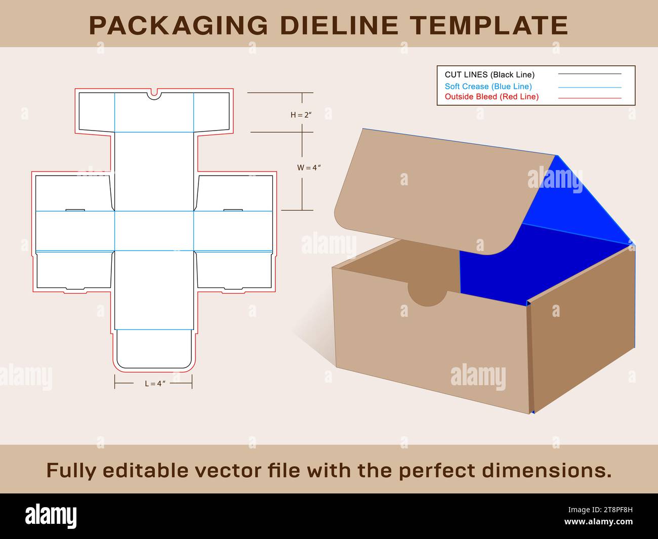 Indestructo Mailer Box, Die line Template Editable Vector File Stock ...