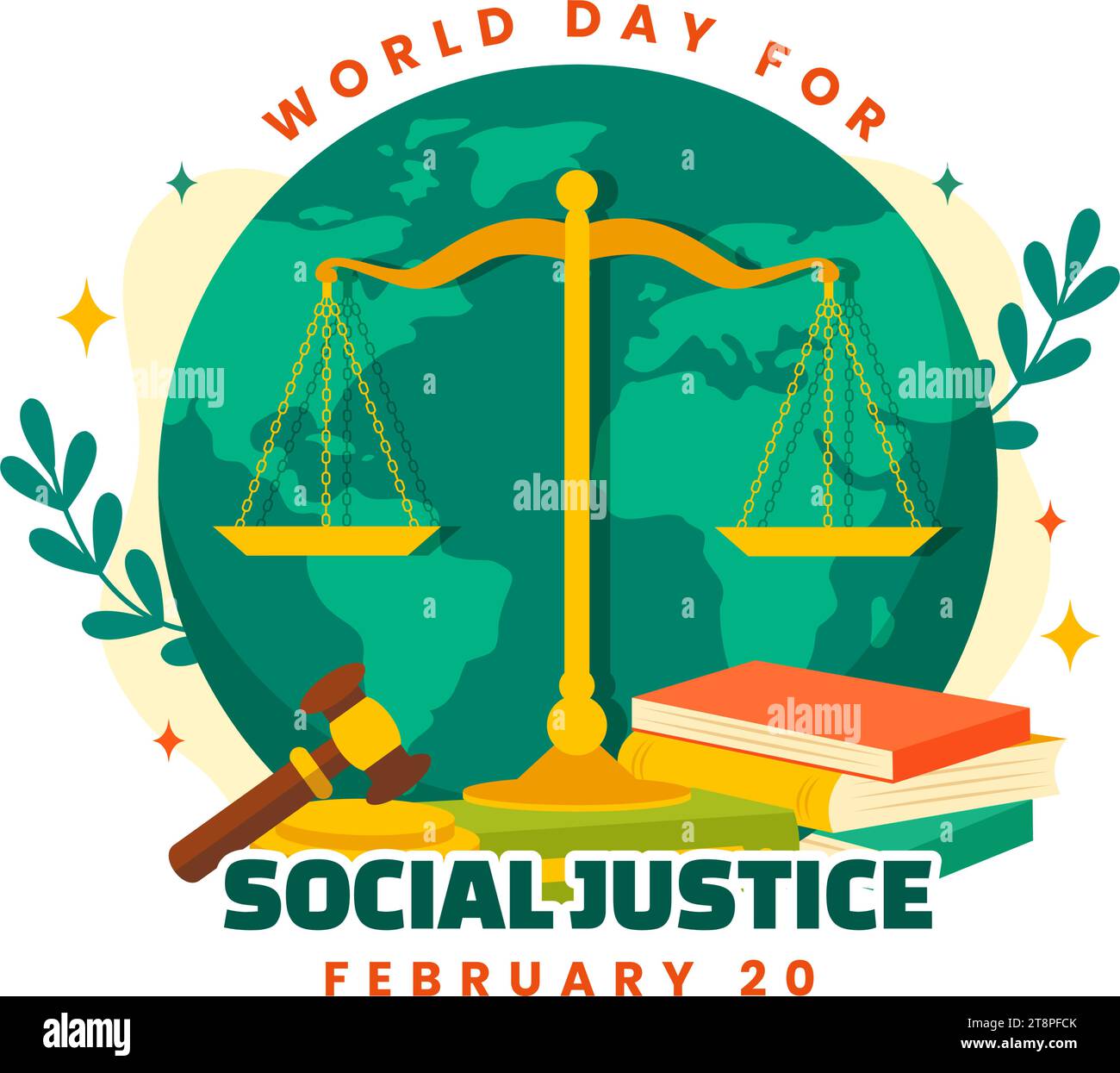 World Day of Social Justice Vector Illustration on February 20 with ...