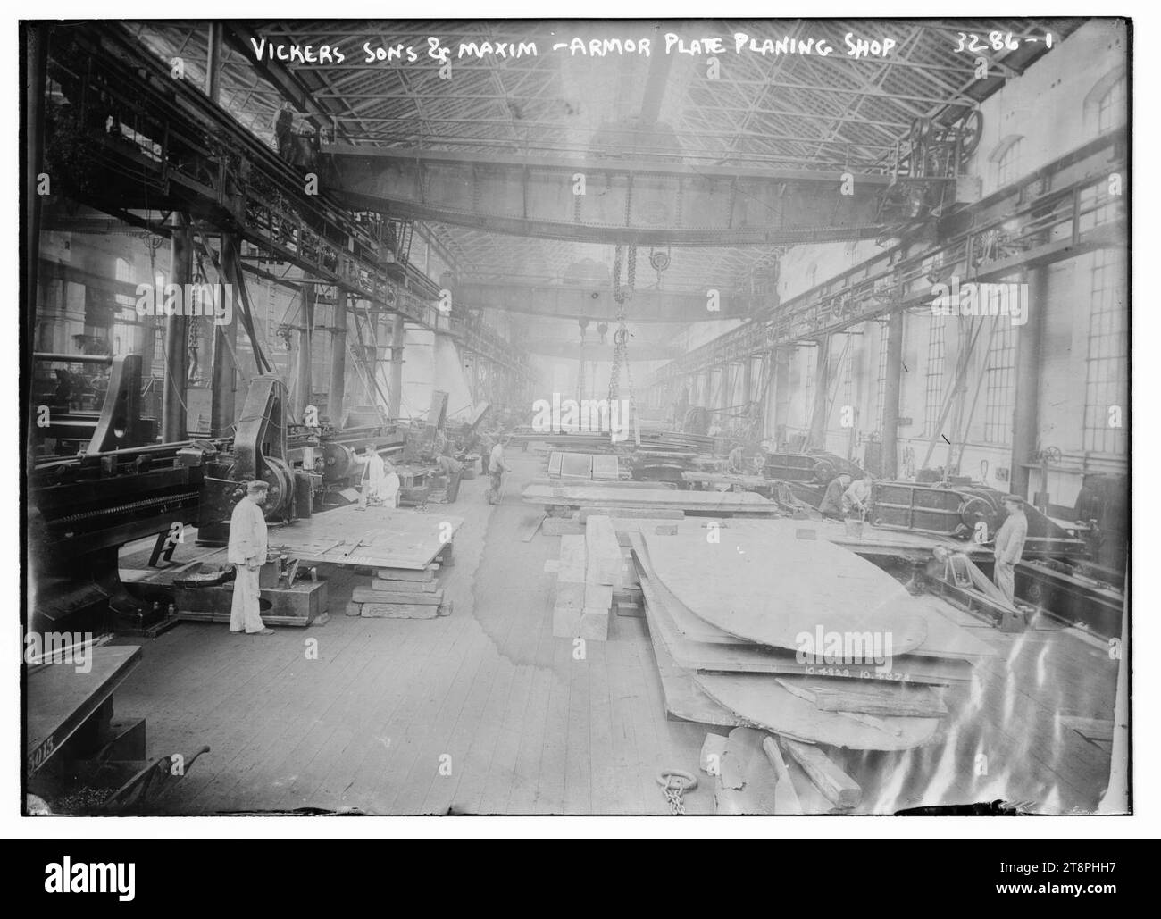 Vickers sons and Maxim - Armor plate planing shop Stock Photo - Alamy