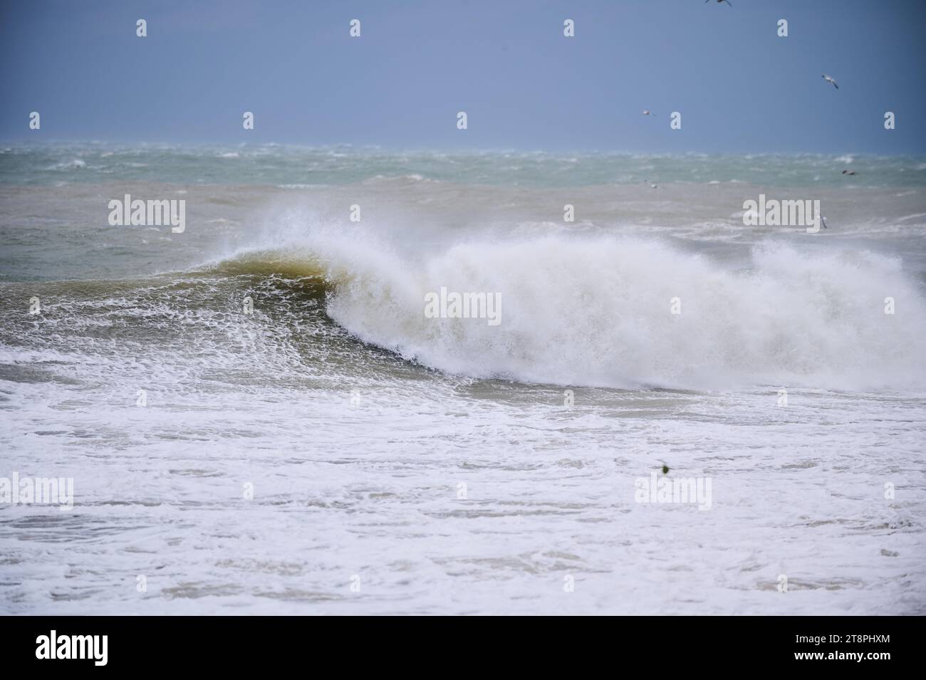 Raging huge waves during an incredibly powerful storm in the Black Sea ...