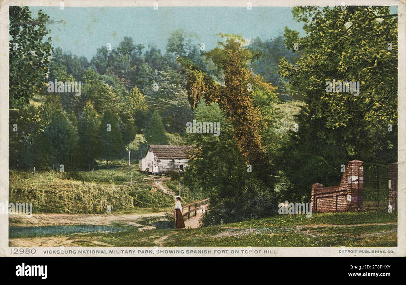 Vicksburg National Military Park, showing spanish fort on top of hill ...