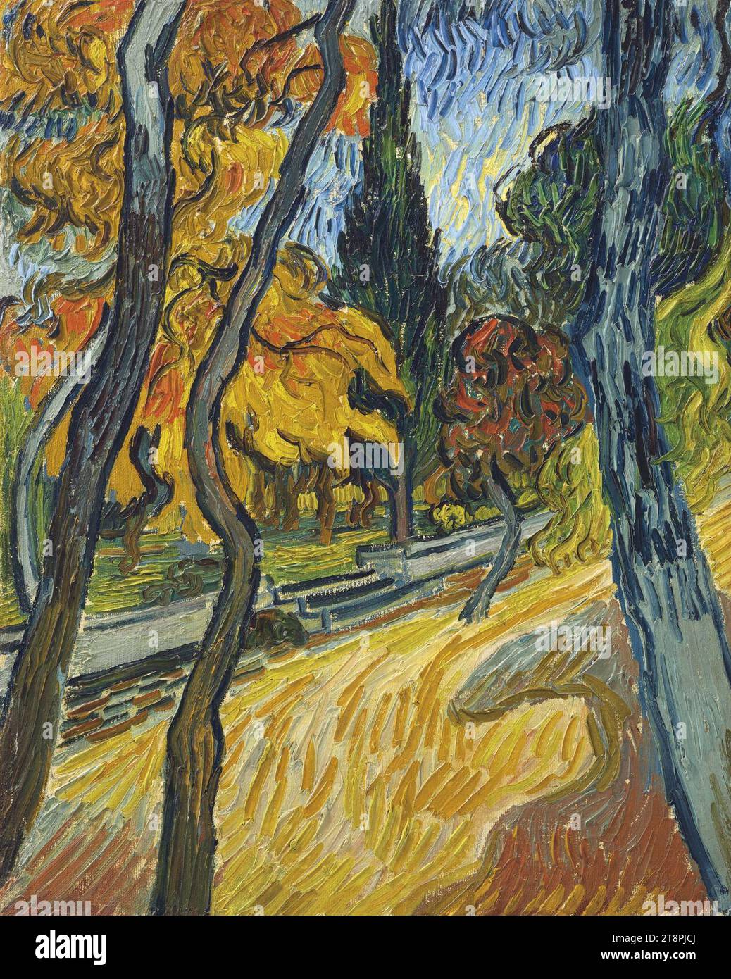 Vincent van Gogh - Arbres dans le jardin de l'asile (1889 Stock Photo ...