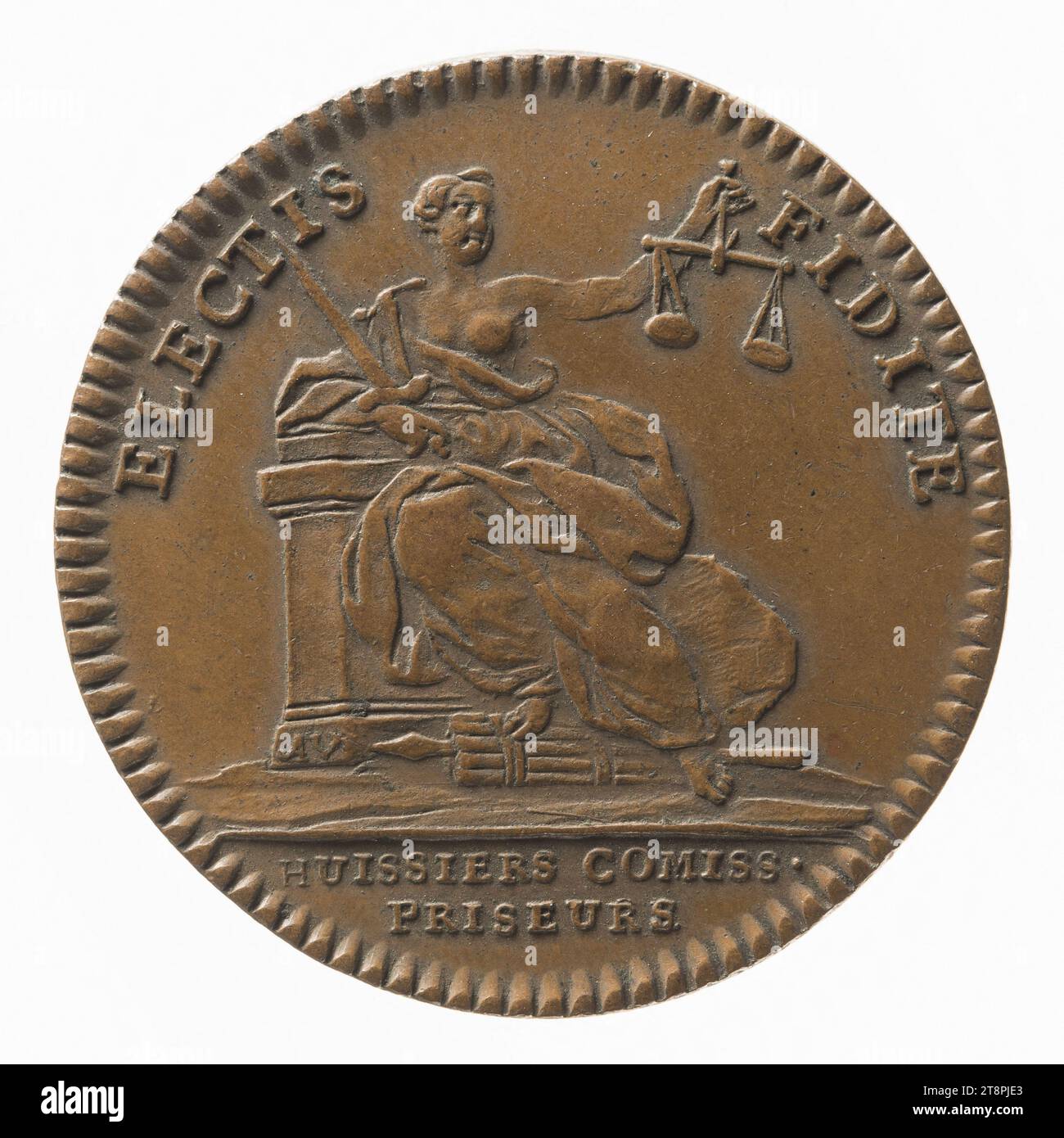 Bailiffs, auctioneers, Louis XV, Numismatics, Coin (numismatic), Bronze ...