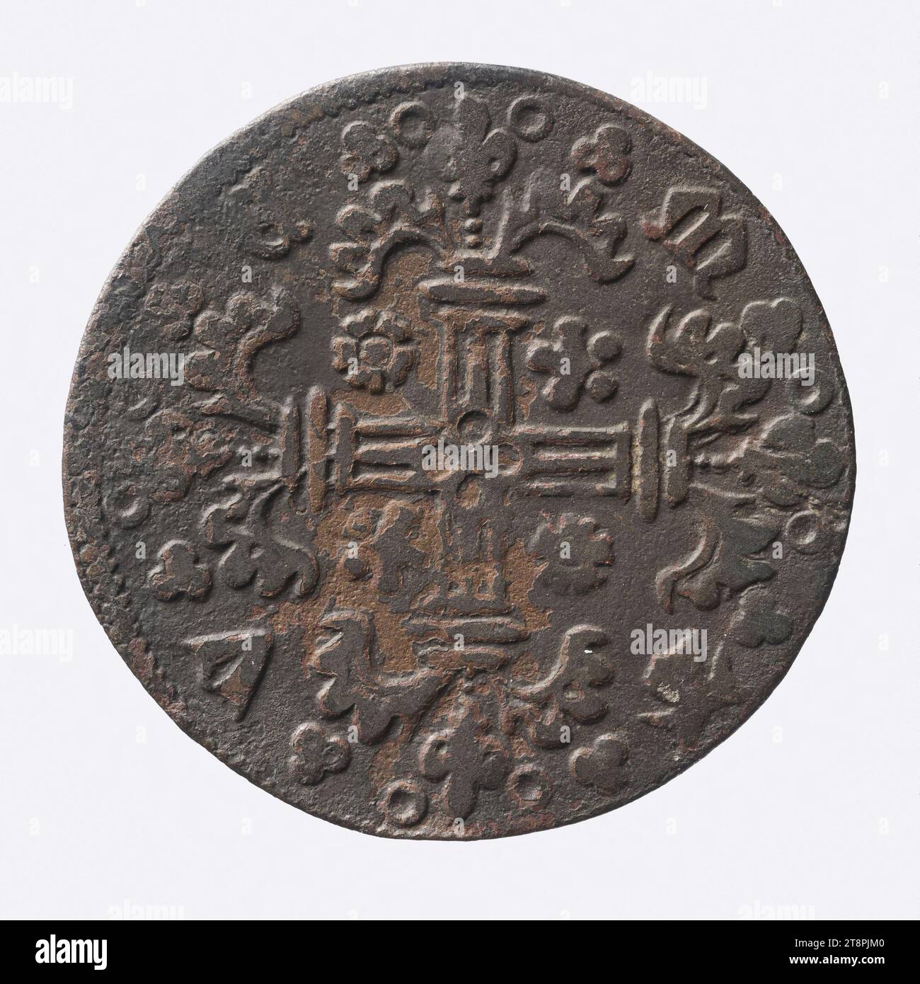 Counting token with three fleur-de-lis and stars, 13th-15th century ...
