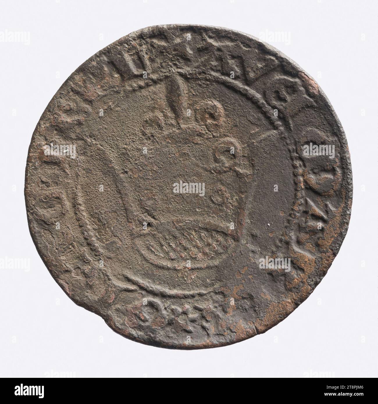 Counting token with crown and cross, 13th-15th century, Numismatic ...