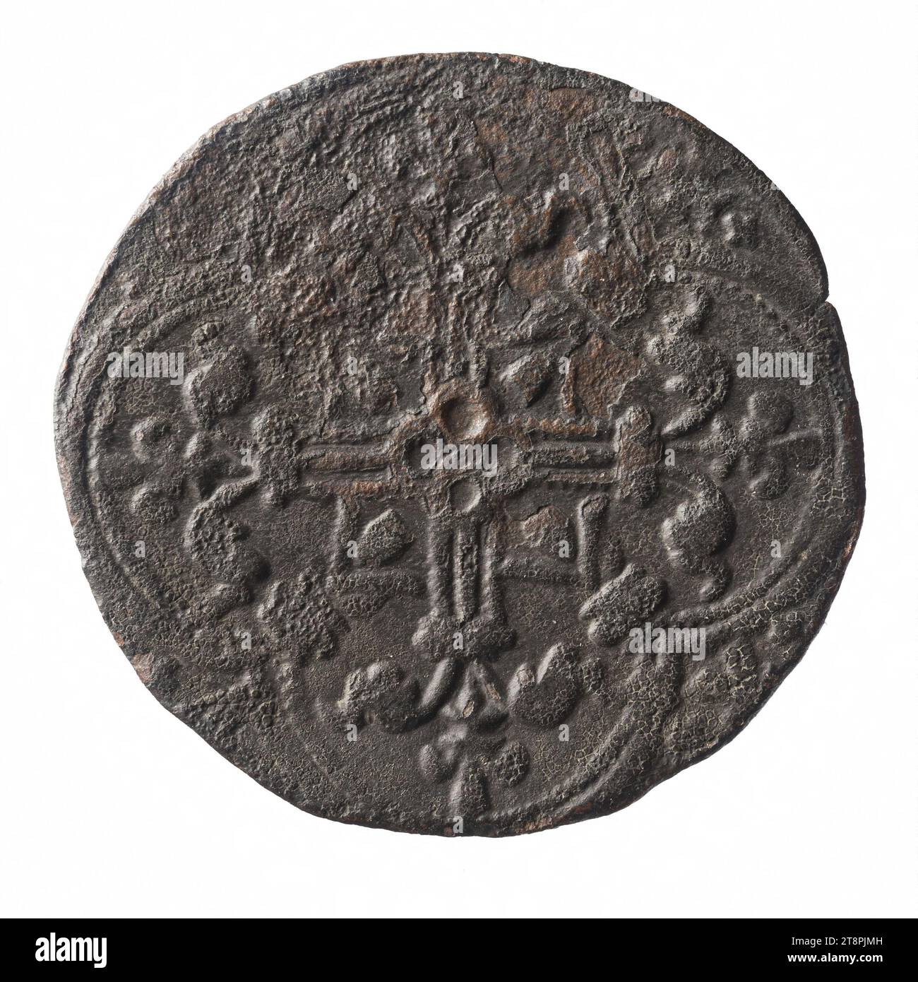 Crown token, XIIIth-XVth century, Numismatic, Coin, Copper, Dimensions ...