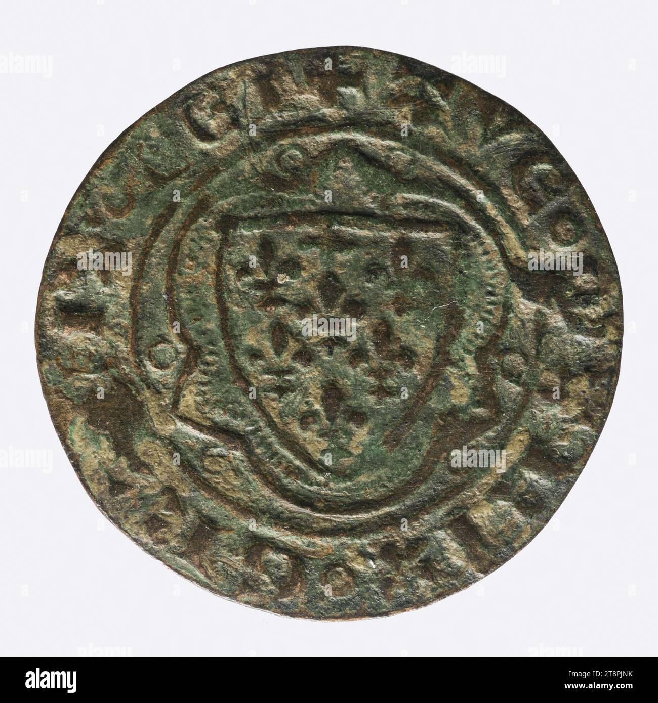 Counting token with a shield in a trilobe with redents, XIIIth-XVth ...