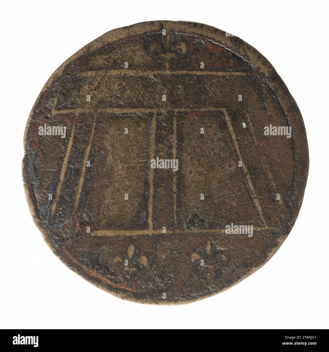 Counting token with counting table, 14th century, 14th century ...