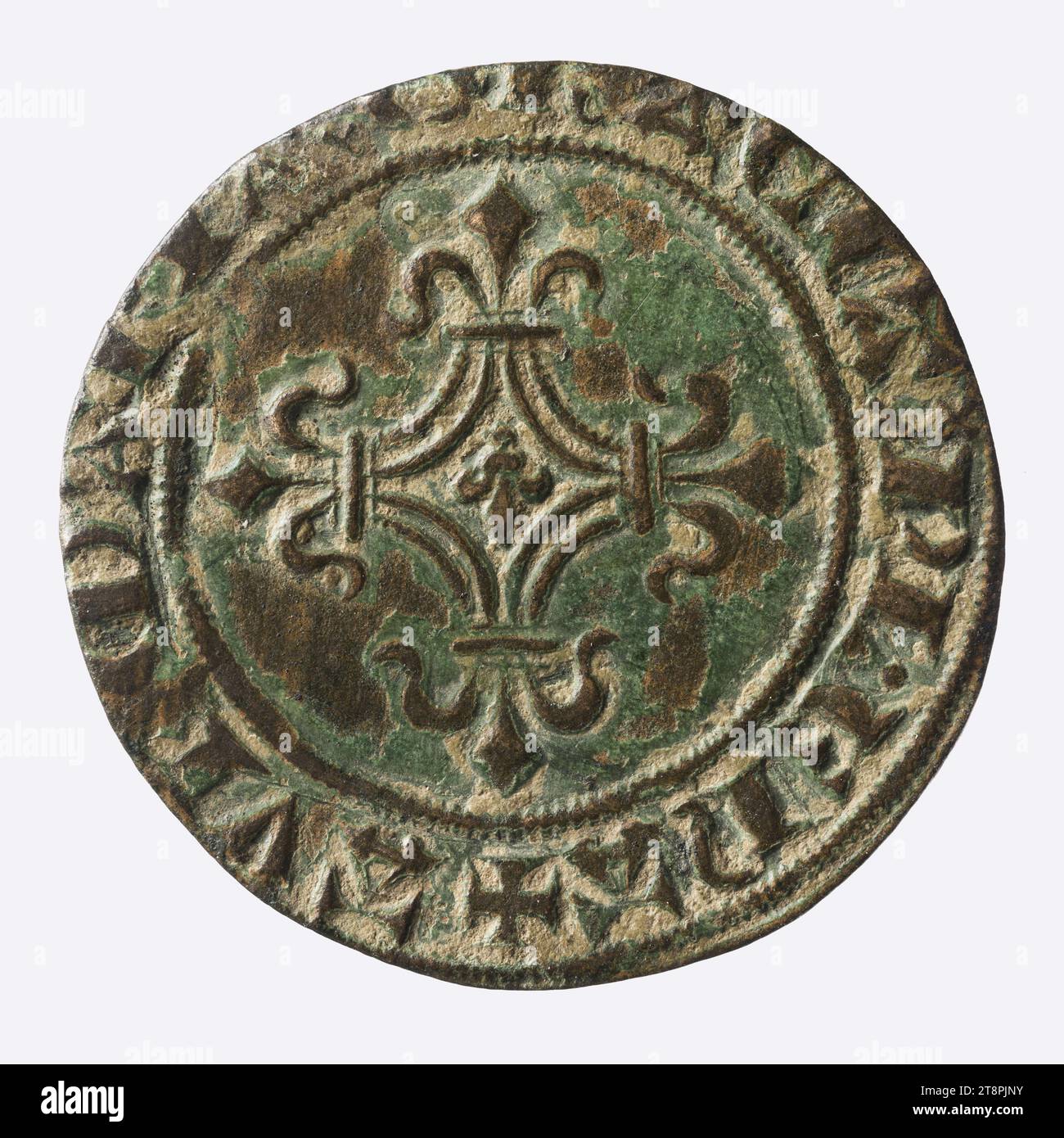 Counting token with a shield in a trilobe with redents, XIIIth-XVth ...