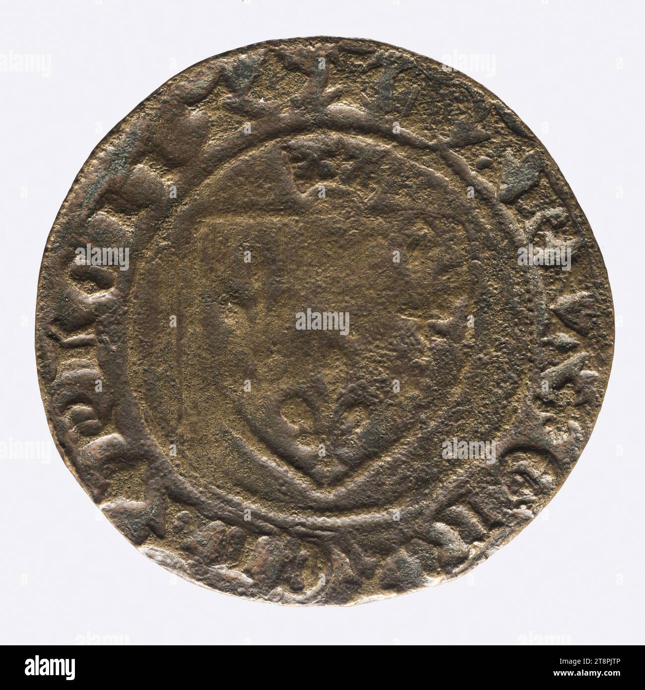 Counting token with three fleur-de-lys crown, XIIIth-XVth century ...