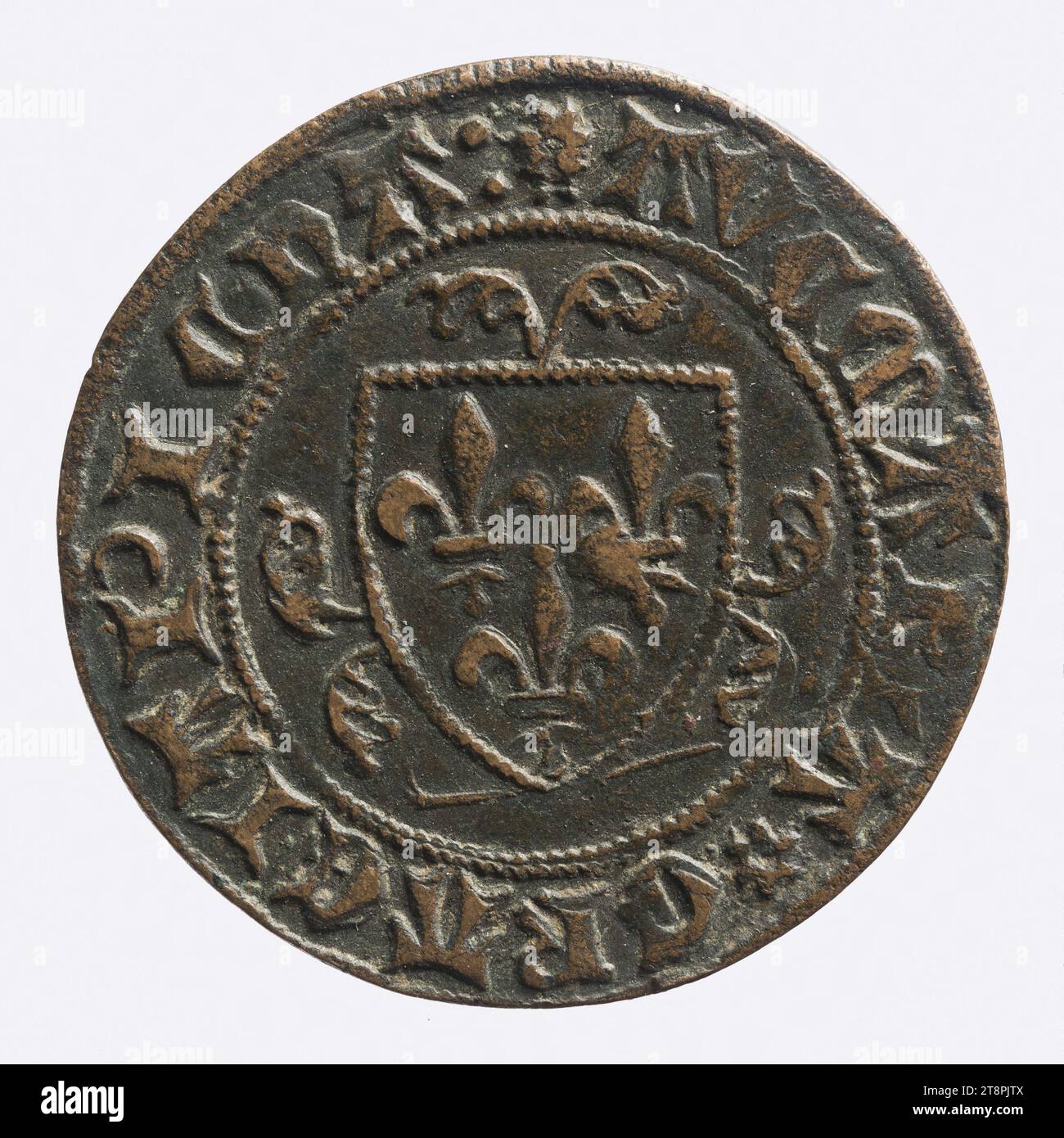 Counting token with three lily flowers, XIIIth-XVth century, Numismatic ...