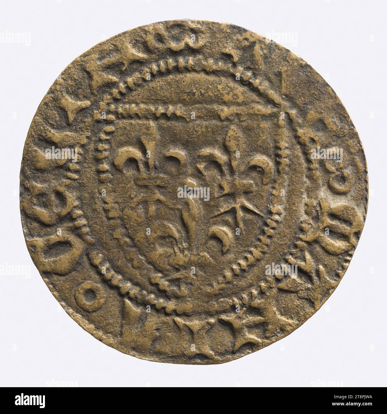 Counting token with three lily flowers, XIIIth-XVth century, Numismatic ...