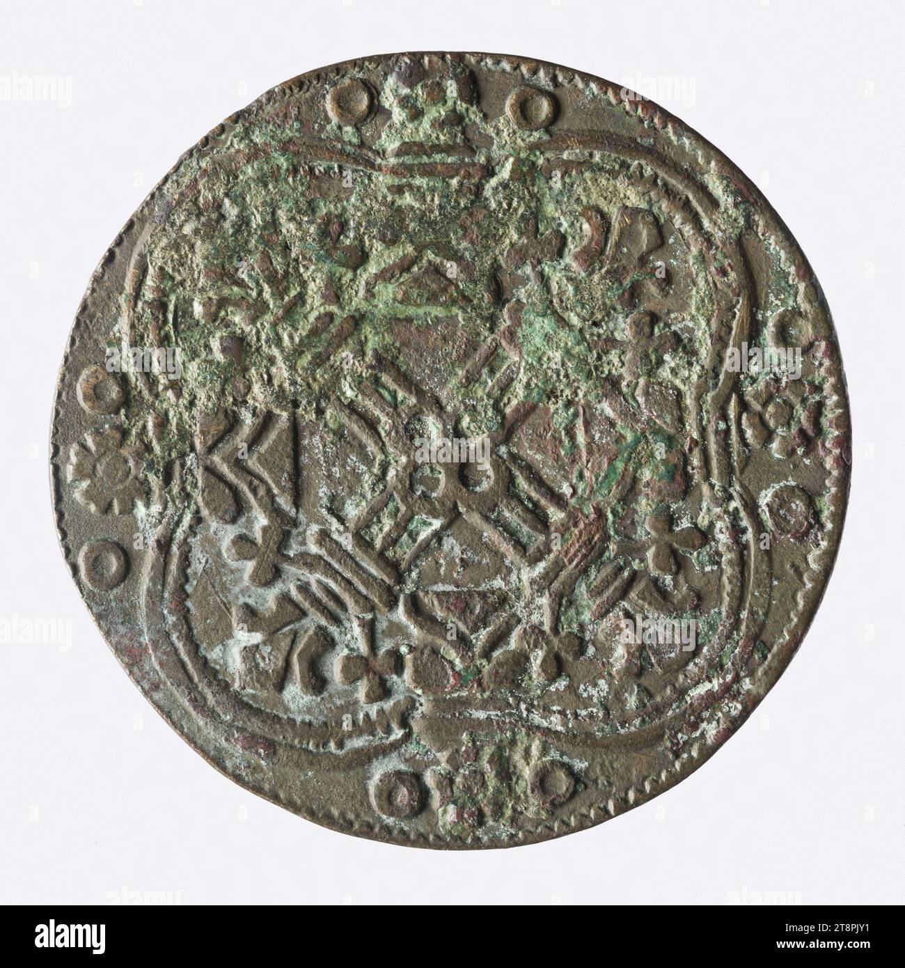 Counting token with fleur-de-lys shield, XIIIth-XVth century ...