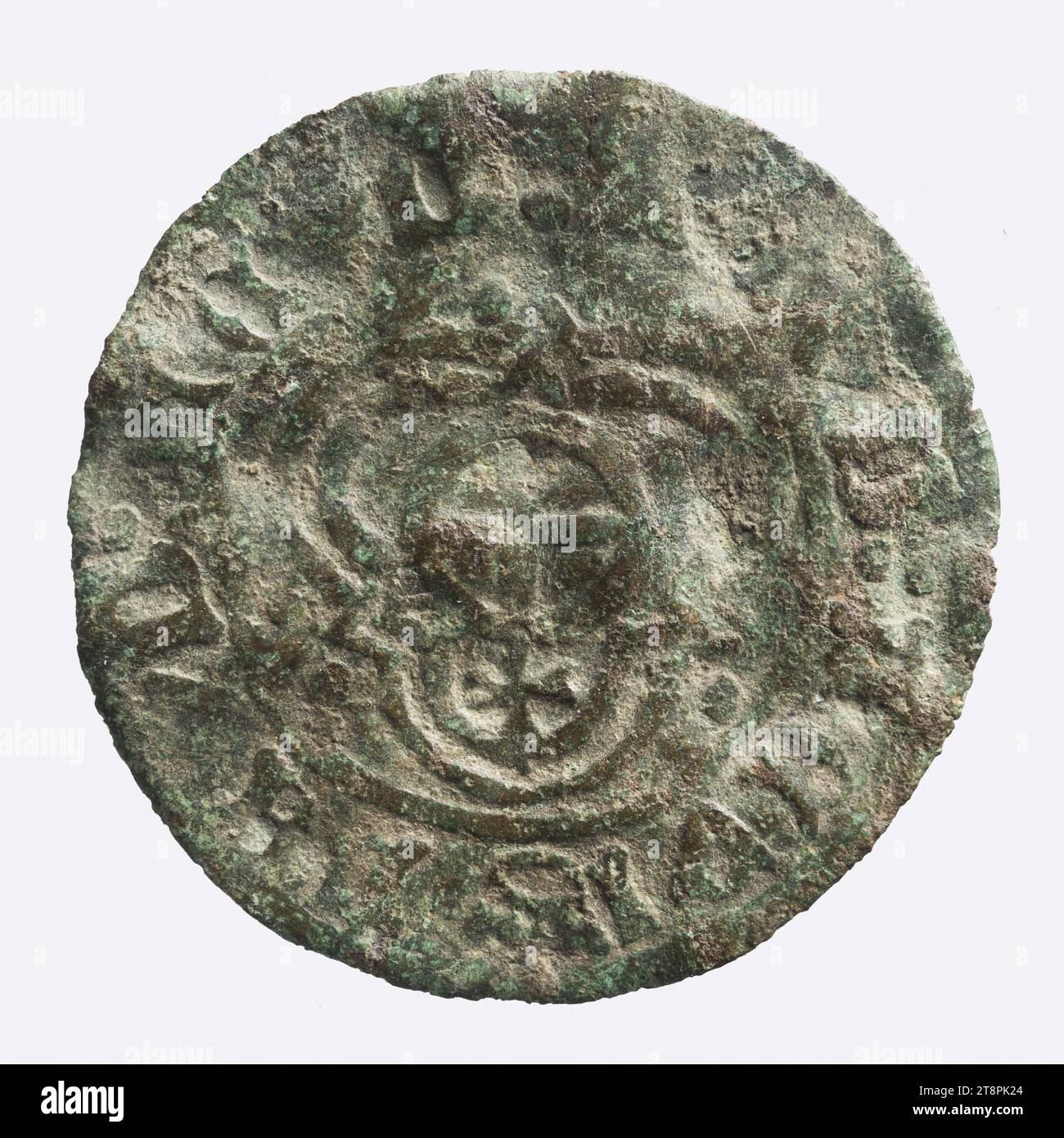 Counting token with cruciferous globe within a double trilobe with ...