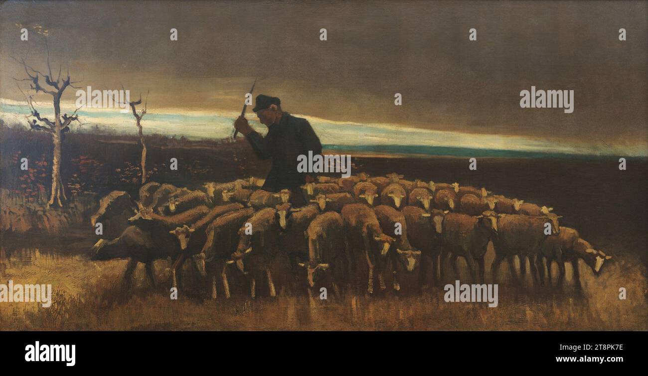 Vincent van Gogh - Shepherd with a Flock of Sheep (1884) - F42 Stock ...