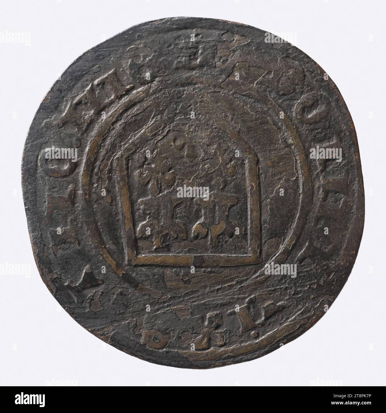 Token of account of Tournai with shield and cross, XIIIth-XVth century ...