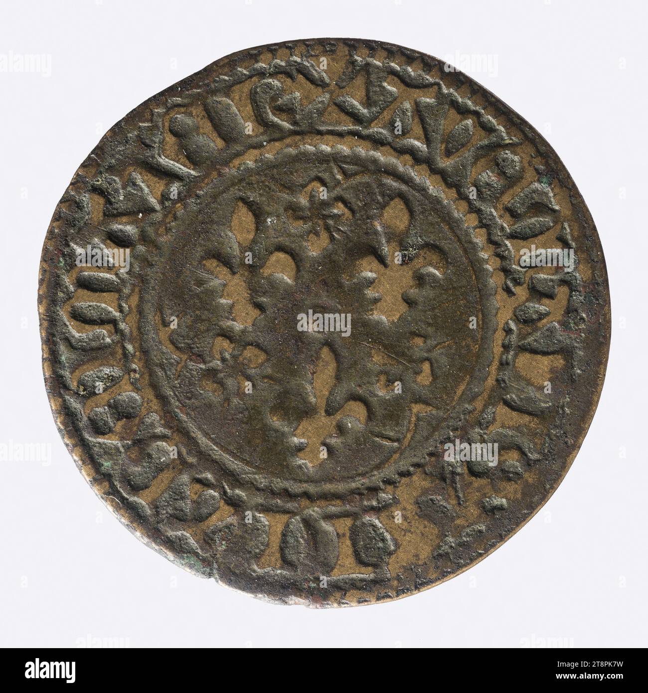 Counting token with three lilies in a trilobe with a cross, 13th-15th ...