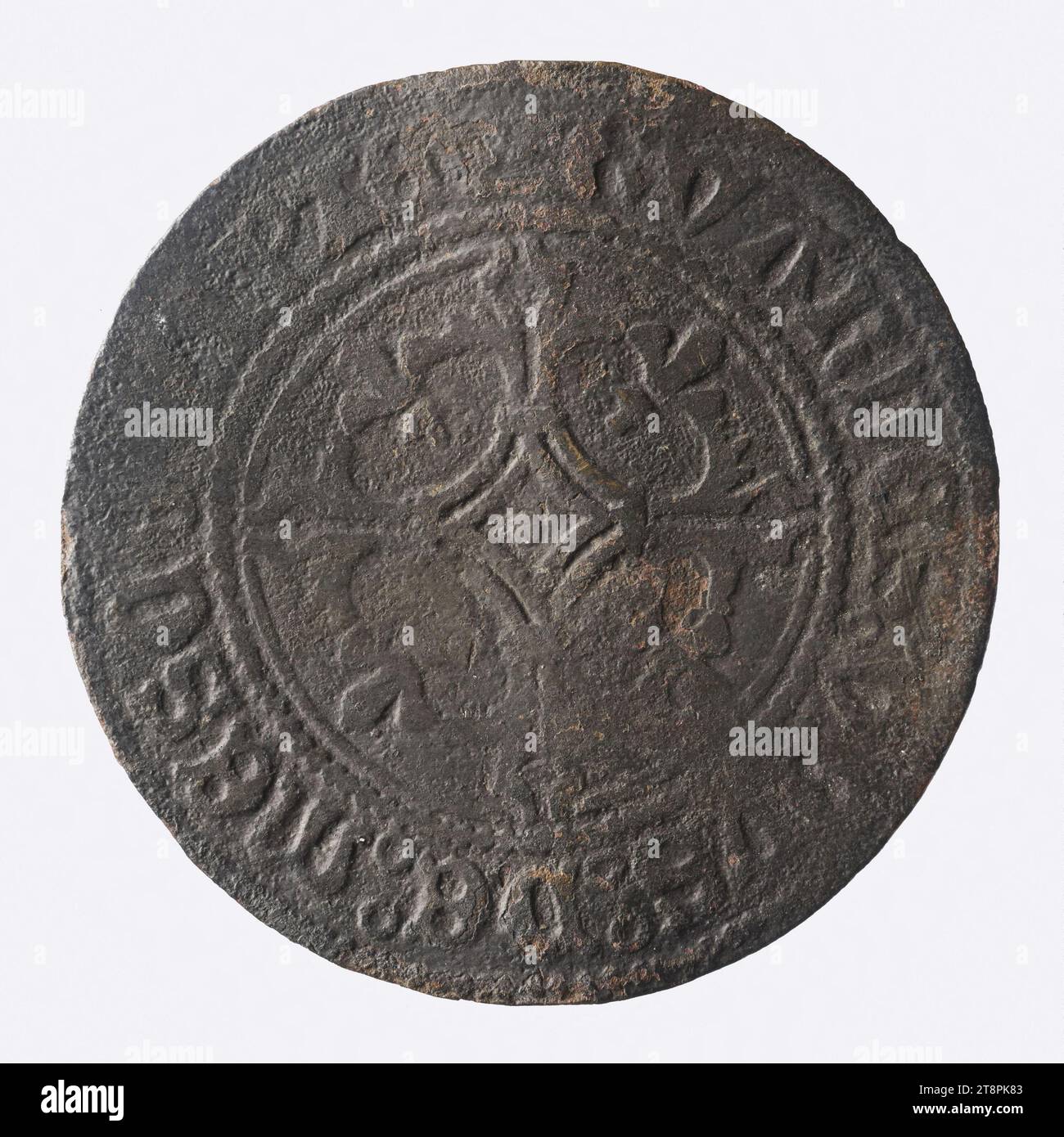 Counting token with four lilies in a double rhombus, 13th-15th century ...