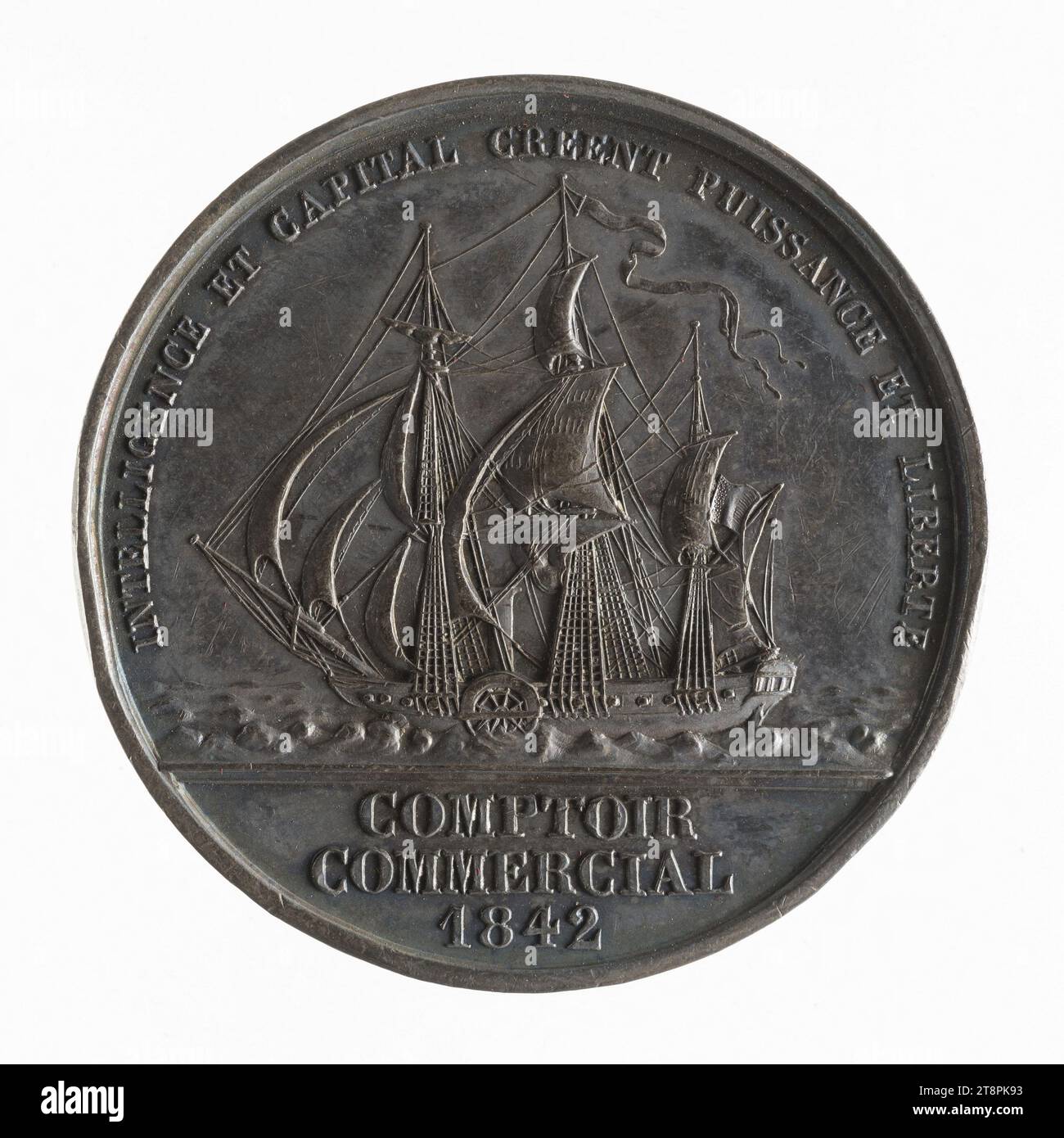 Savings token of the Comptoir comemrcial, 1842, In 1842, Numismatic ...