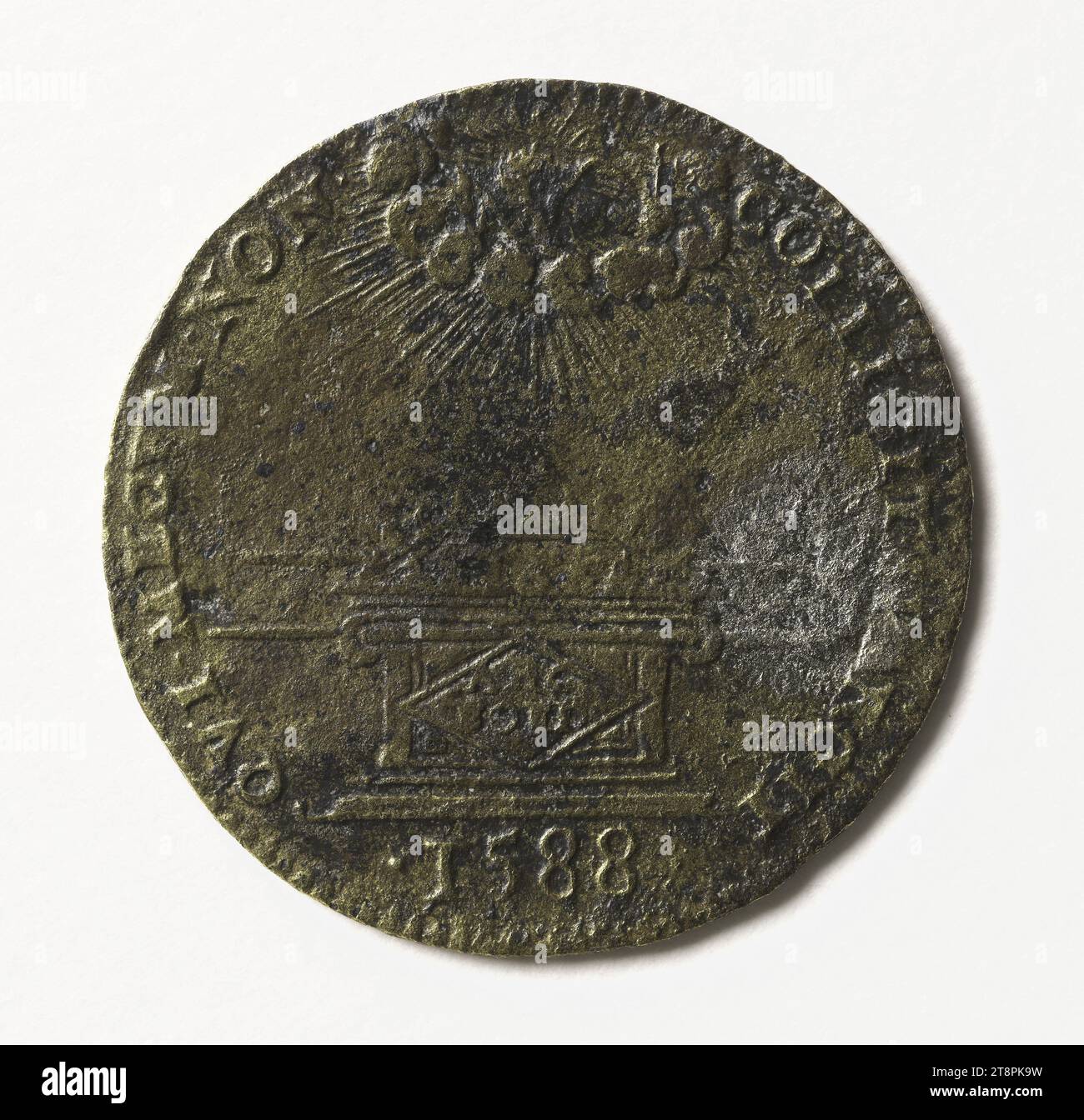 Religious token: Christ walking between the disciples of Emmaus, 1588 ...