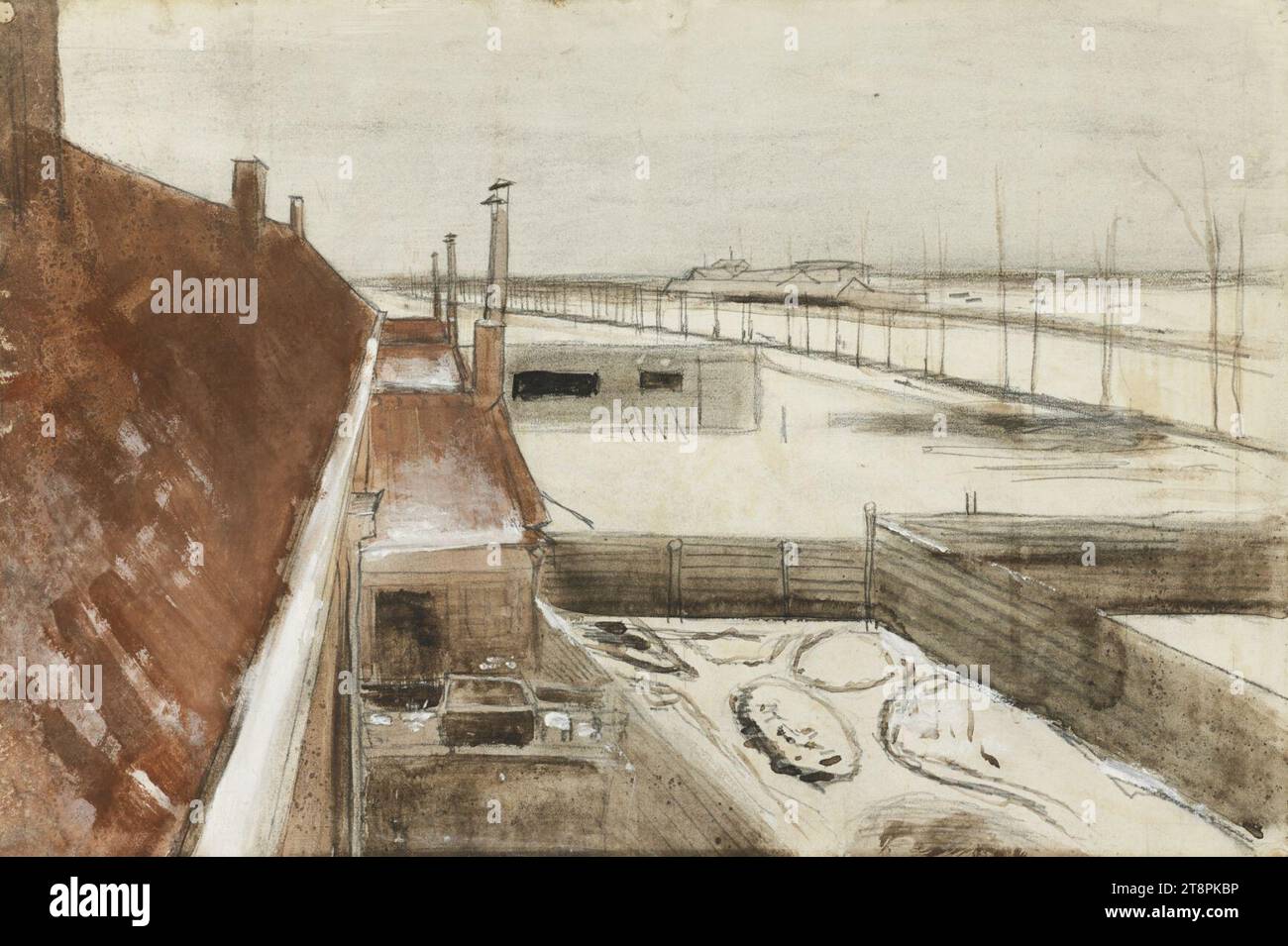 Vincent van Gogh - View from the window of Vincent's studio in winter ...