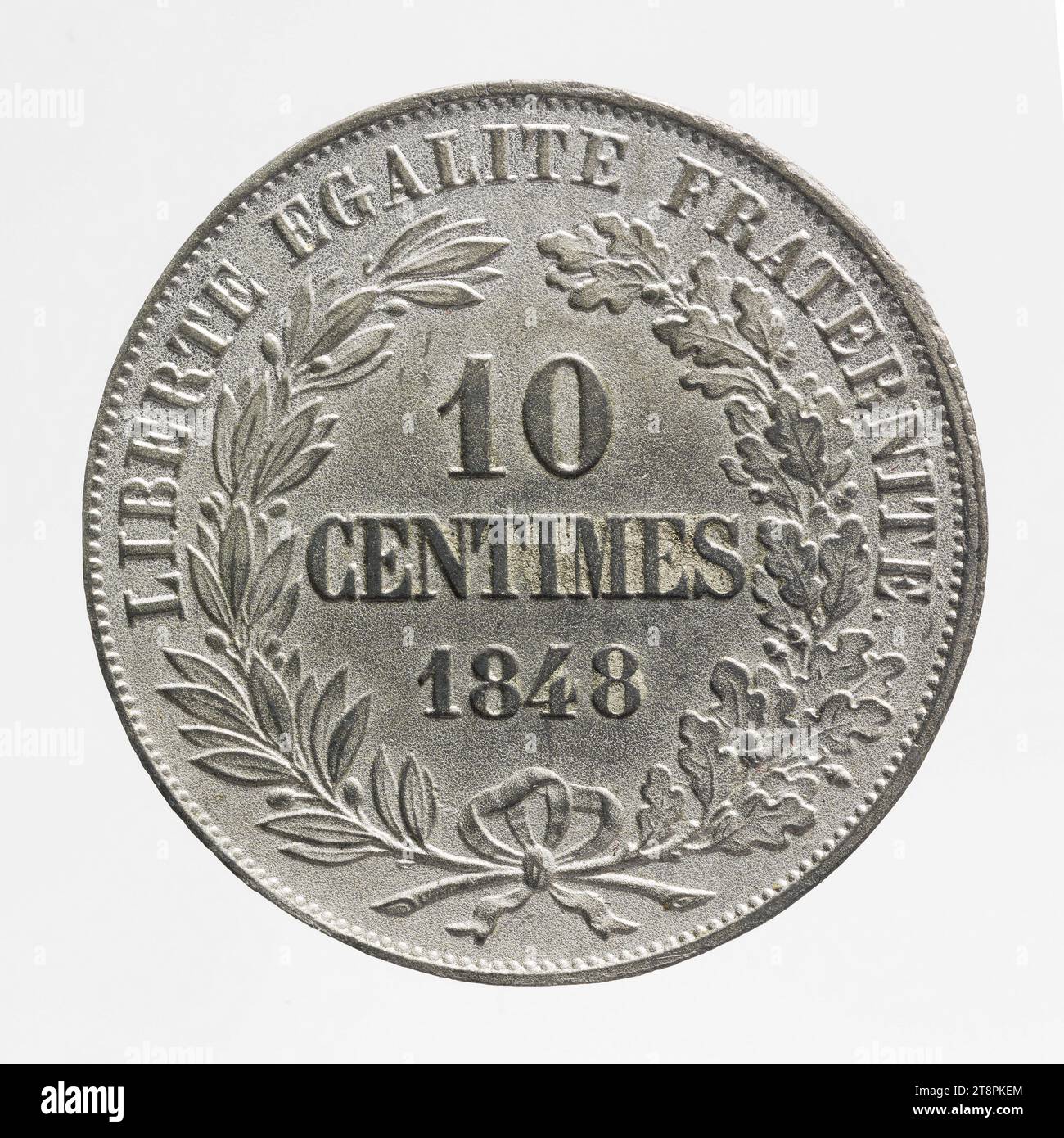 Test for the coin of 10 centimes of francs of the Second Republic, 1848 ...