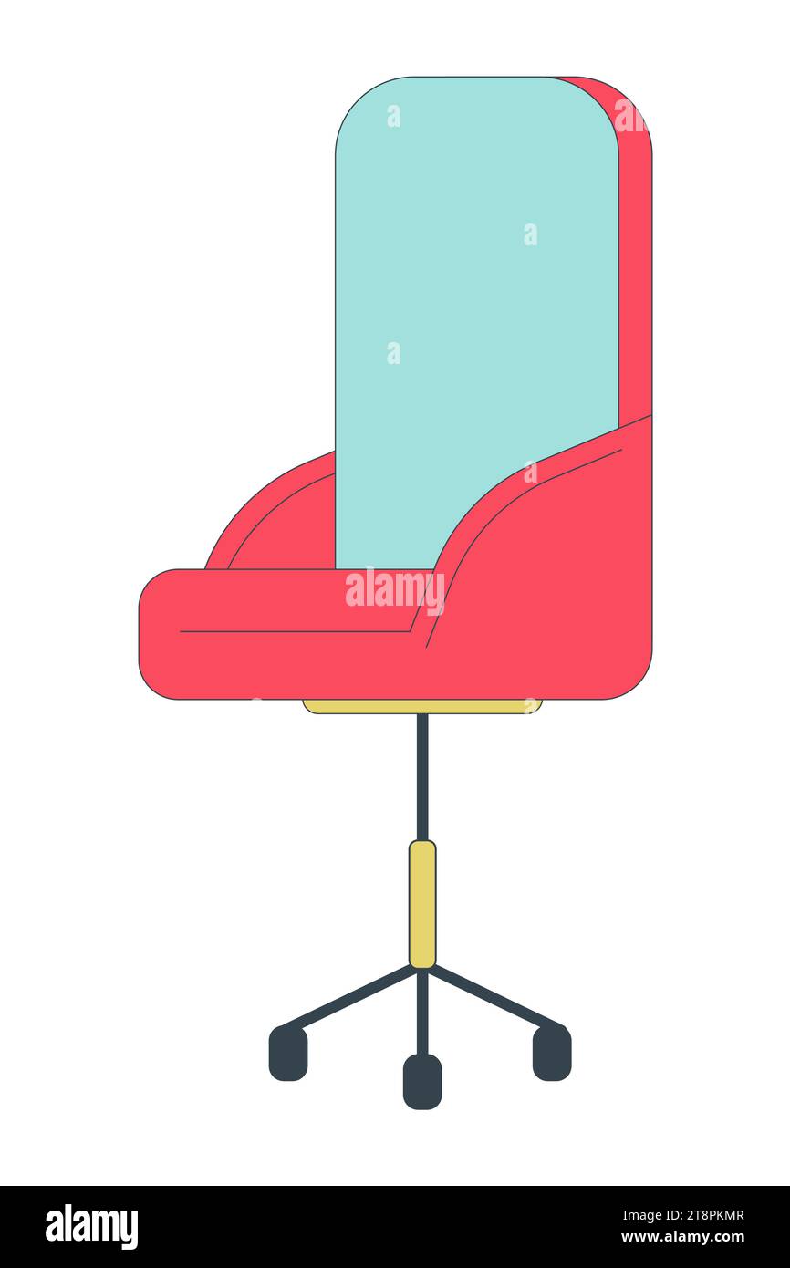 Empty office chair 2D linear cartoon object Stock Vector Image & Art ...