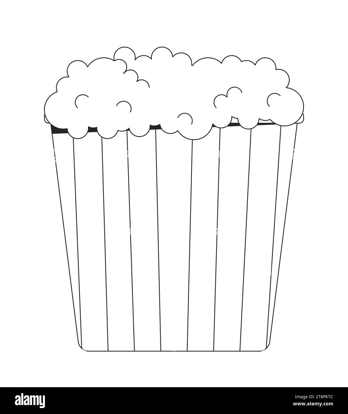 Popcorn bucket black and white 2D line cartoon object Stock Vector ...