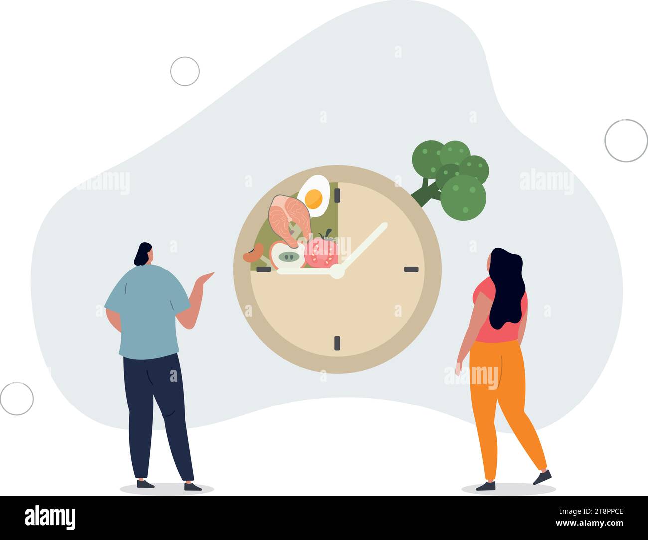 Intermittent fasting with time window for food eating. Healthy diet for ...