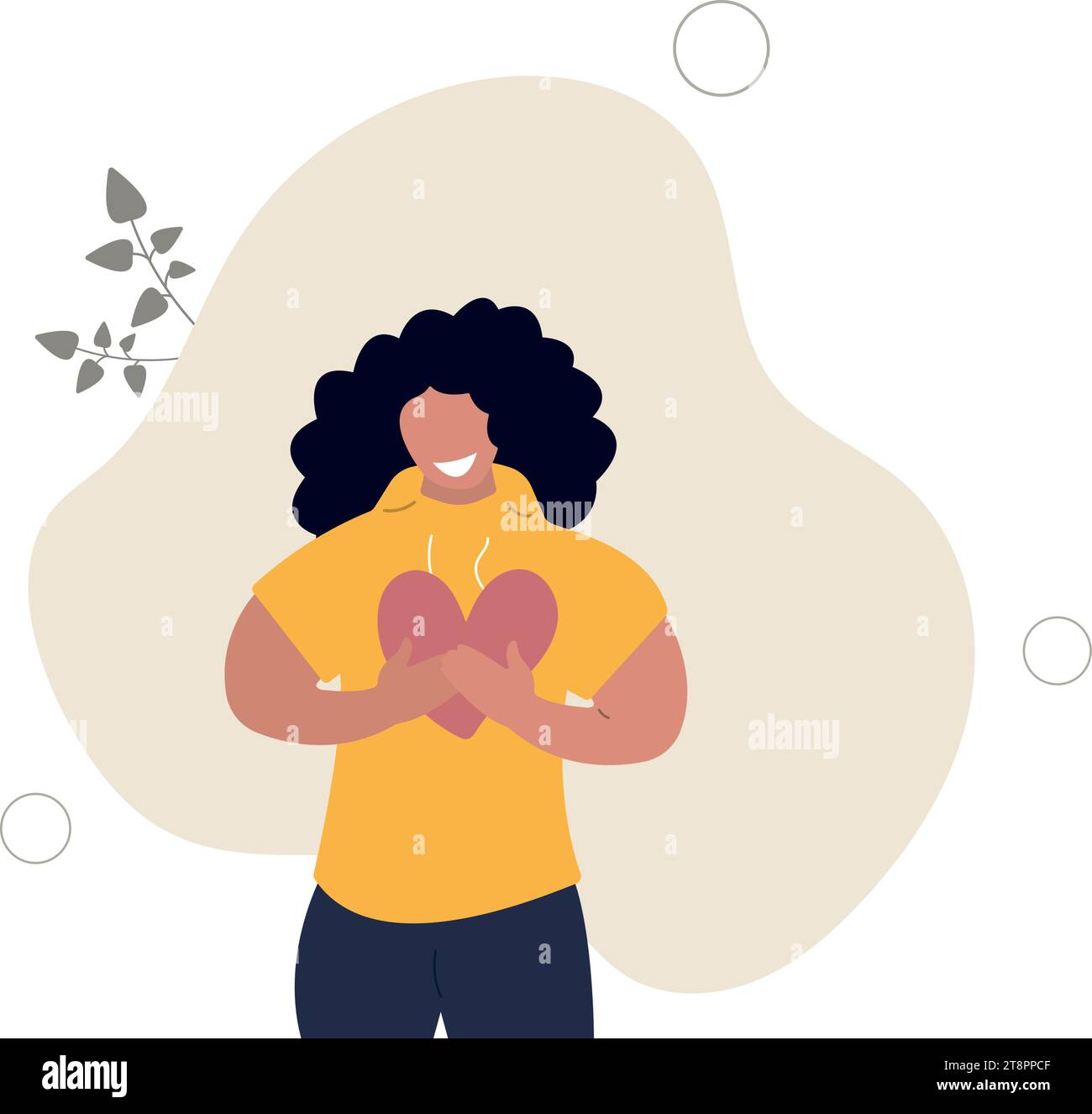 Happy overweight women loving themselves and their bodies. Bodypositive ...