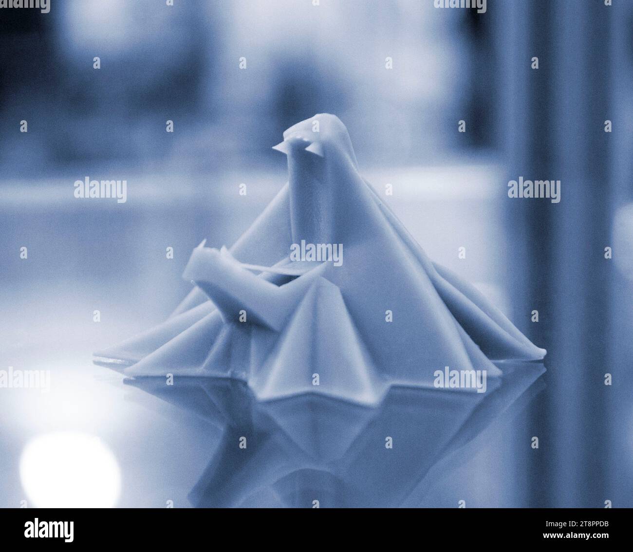 Abstract art object printed on 3D printer from photopolymer. SLA. Model ...