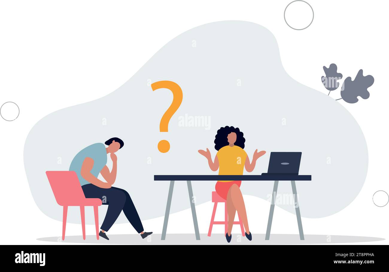 Group of thoughtful people. Brainstorm.flat vector illustration ...