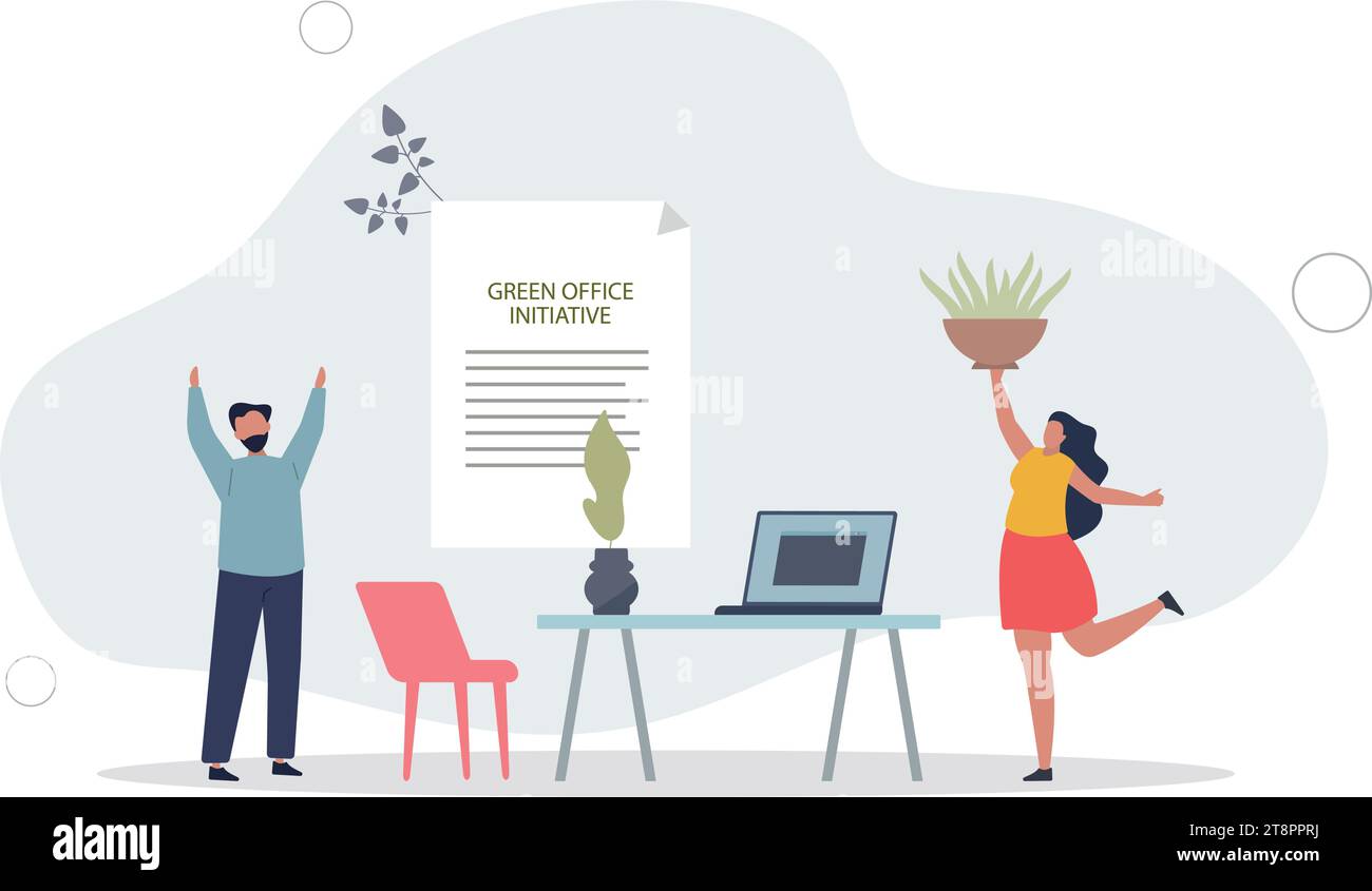 Eco friendly office for company with green principles .Sustainable and ...