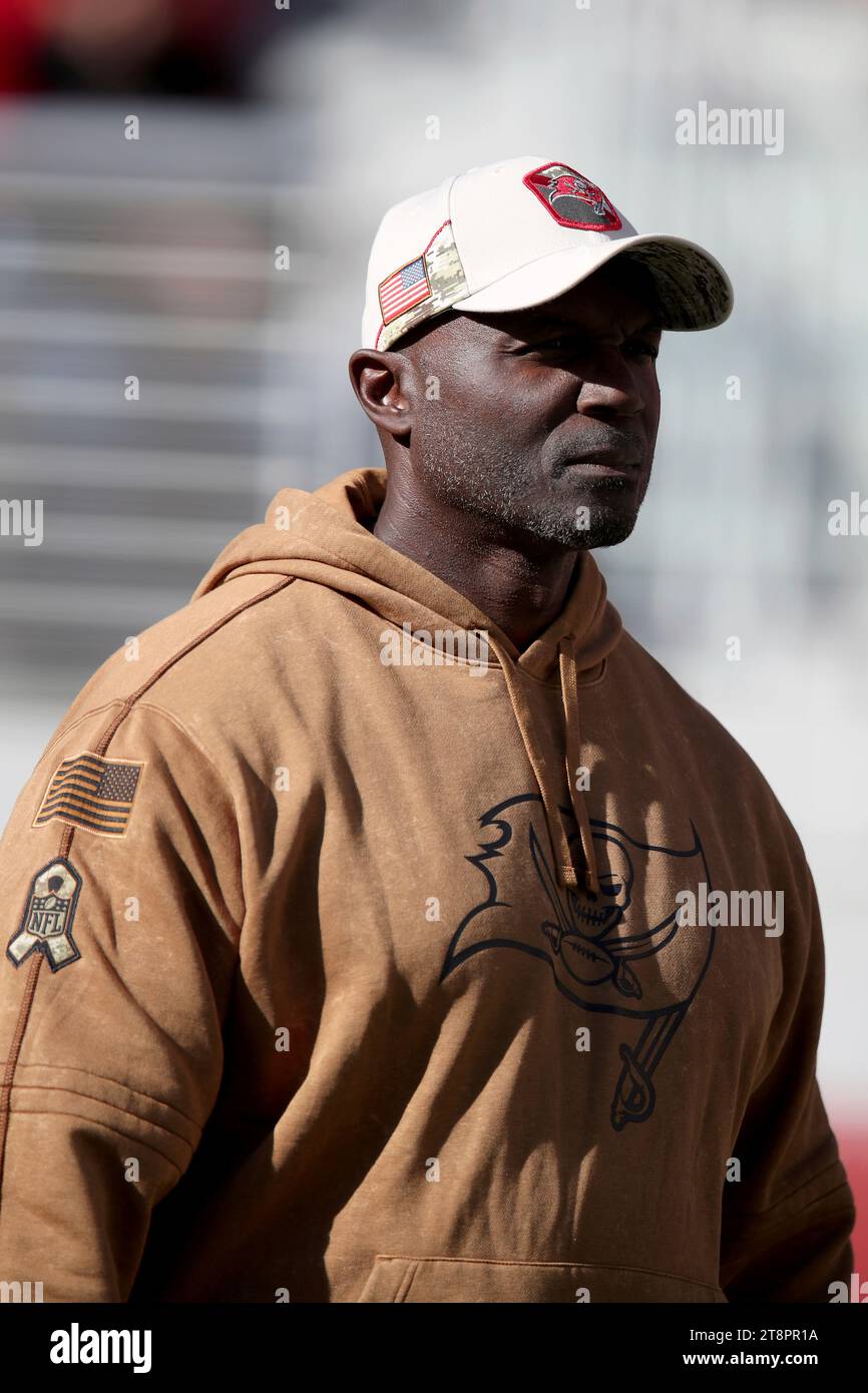 Tampa Bay Buccaneers head coach Todd Bowles walks onto the field during ...