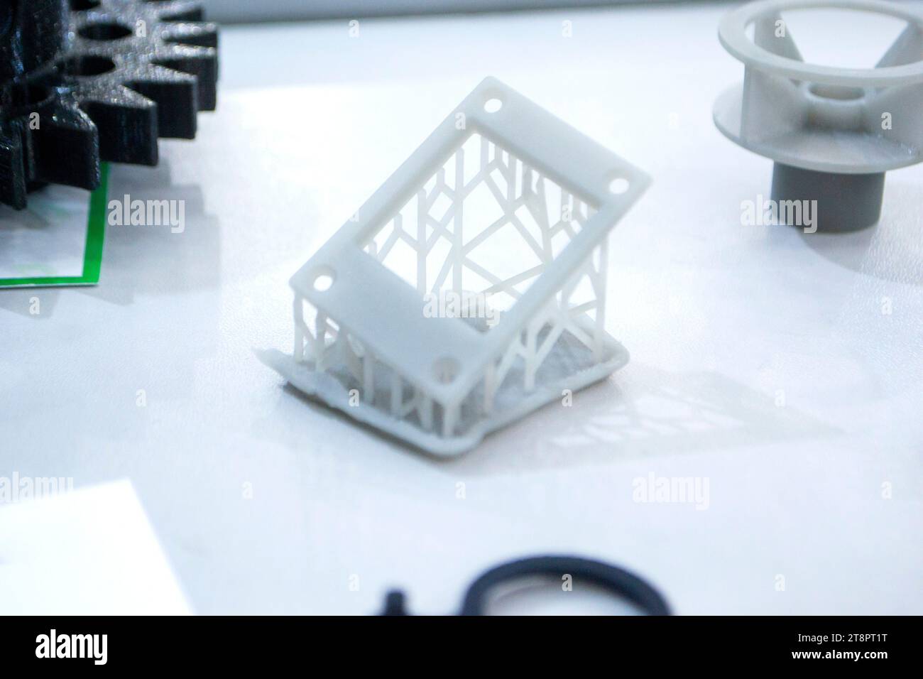 Abstract art object printed on 3D printer from photopolymer. SLA. Model ...