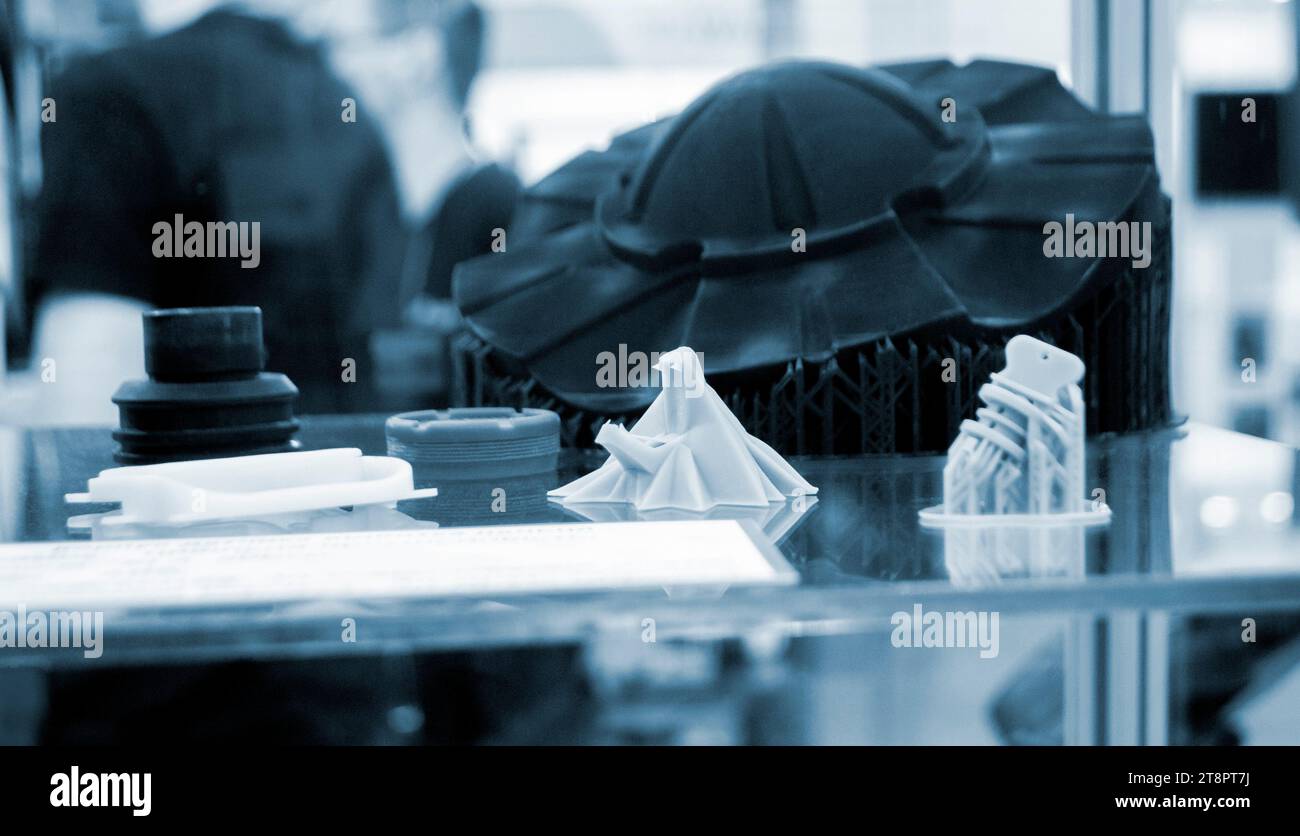 Abstract art object printed on 3D printer from photopolymer. SLA. Model ...