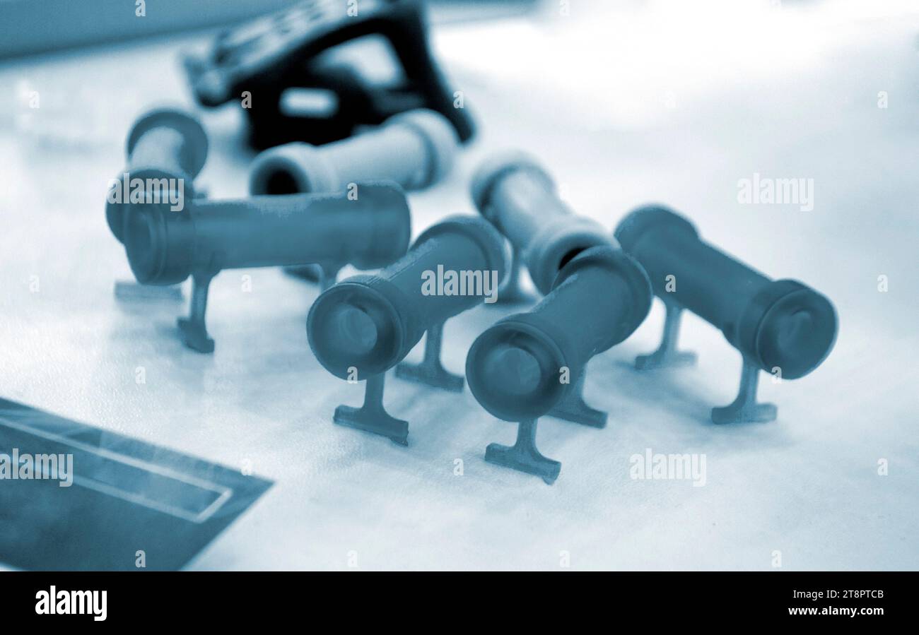 Abstract art object printed on 3D printer from photopolymer. SLA. Model ...