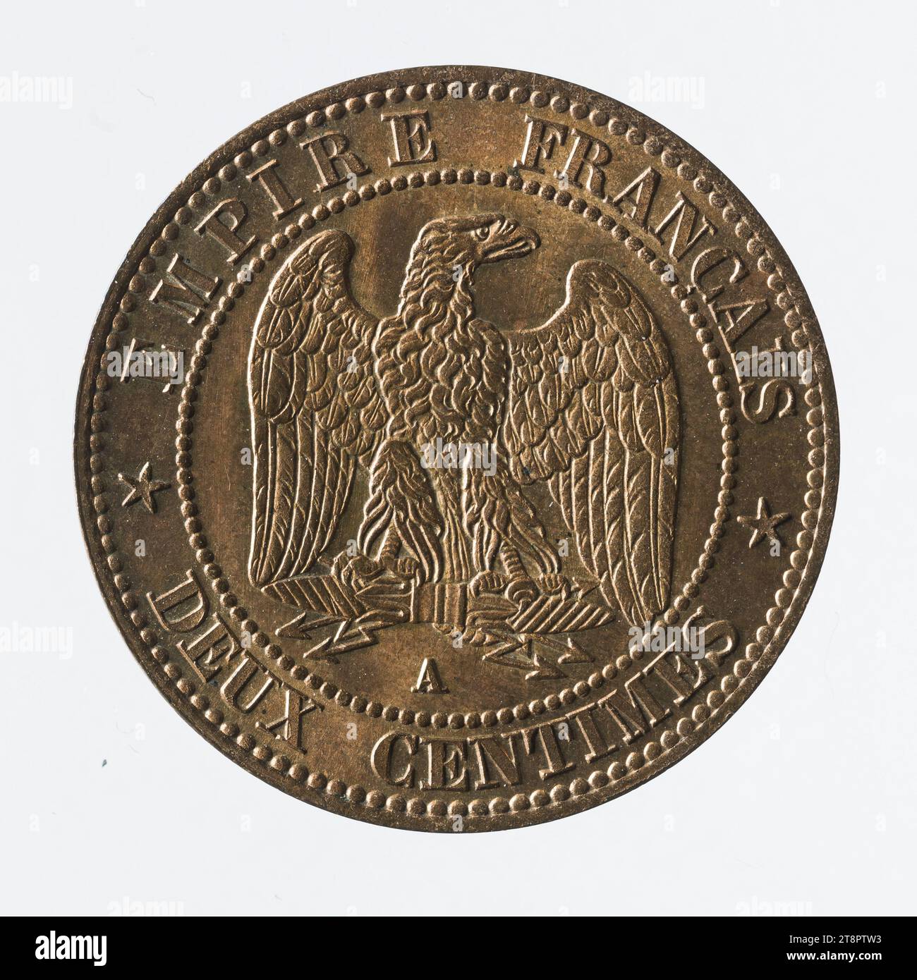 Coin of 2 centimes in copper of Napoleon III, 1861, Barré, Albert ...
