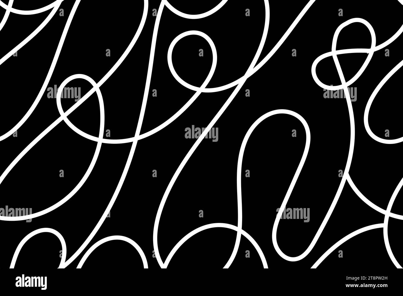 black and white line doodle squiggle seamless pattern. Creative ...