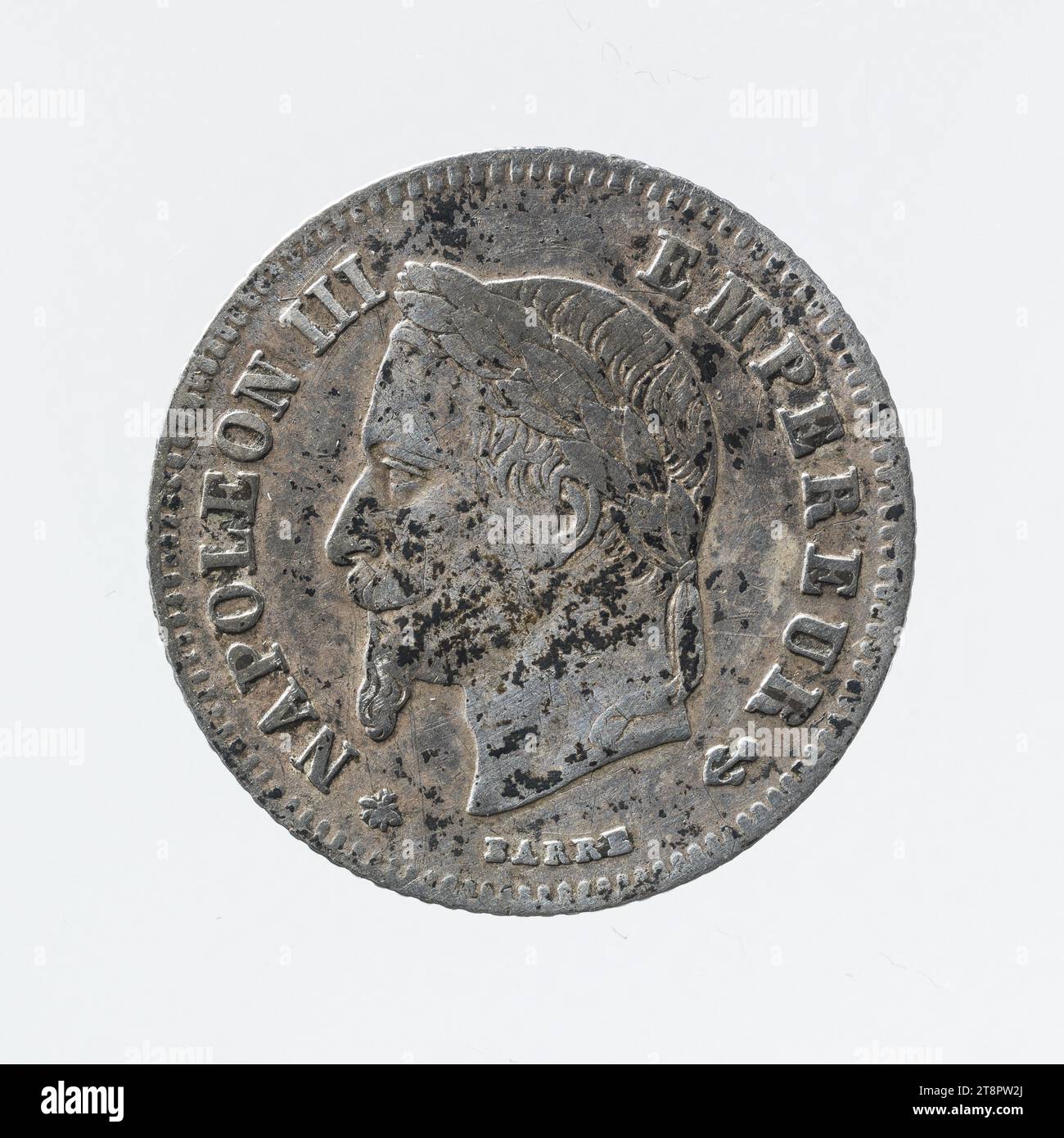 20 centimes silver coin of Napoleon III, 1866, Barré, Albert-Désiré, Graveur en médailles, Array ...