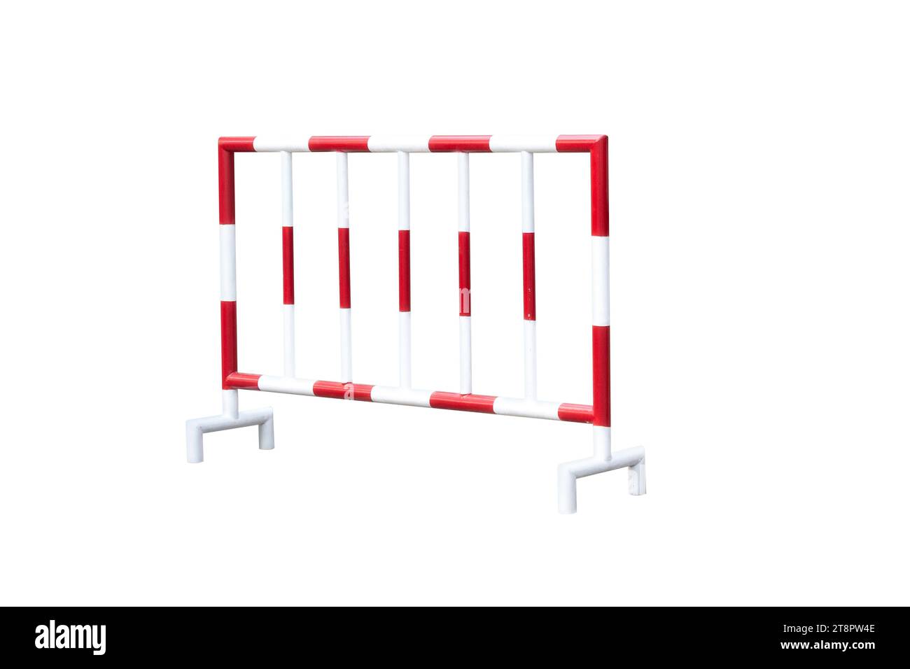 Metal striped barrier isolated over white background Stock Photo - Alamy