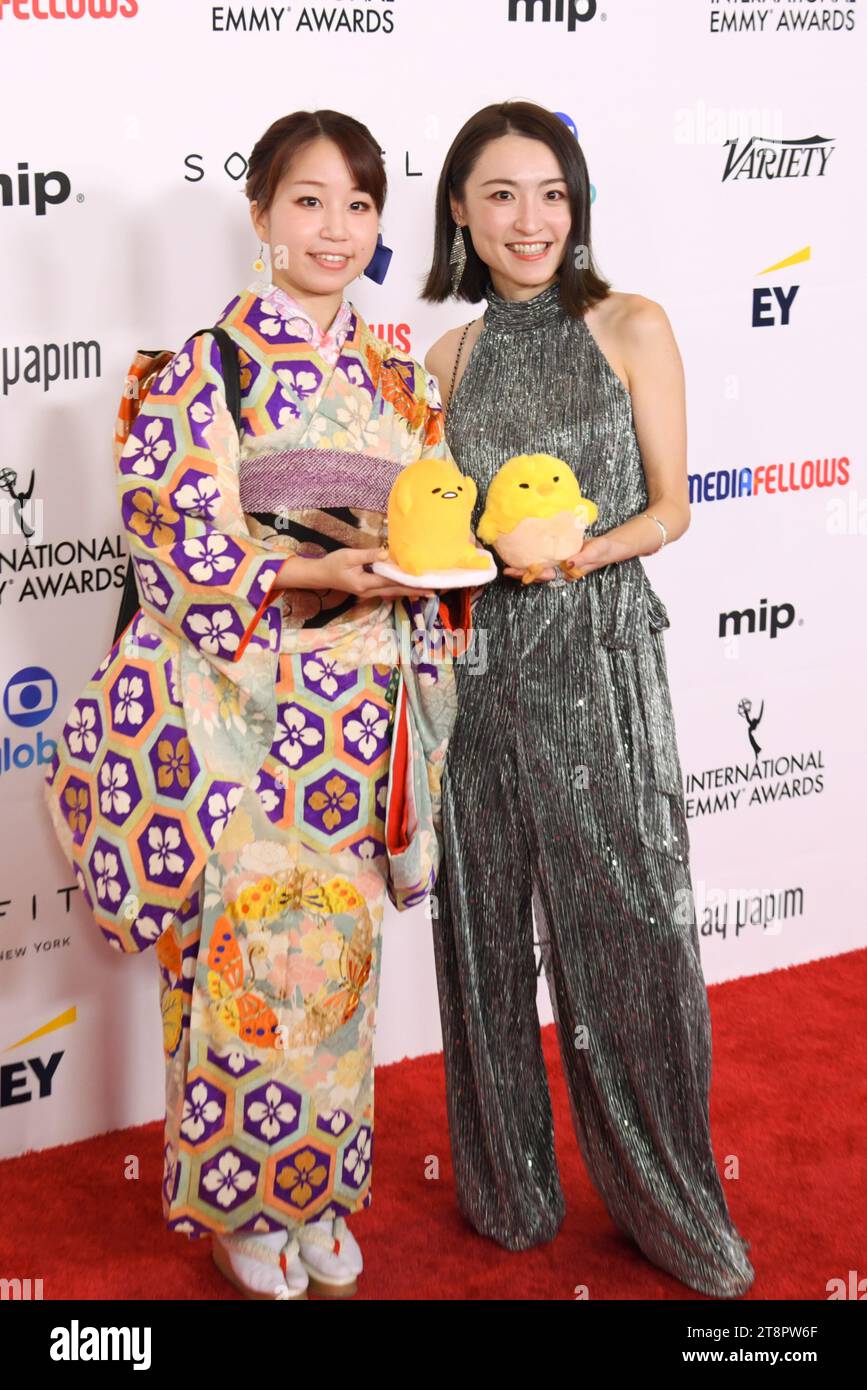New York, USA. 20th Nov, 2023. Gudetama Creator Amy and Hitomi Zhang ...