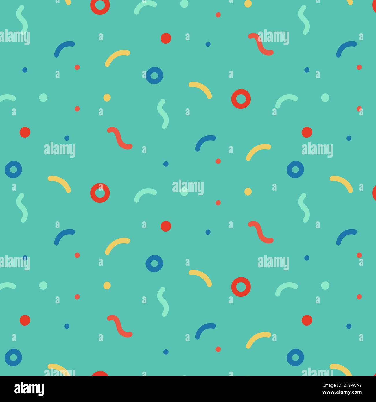 Colorful squiggles doodle seamless pattern. Creative minimalist style ...