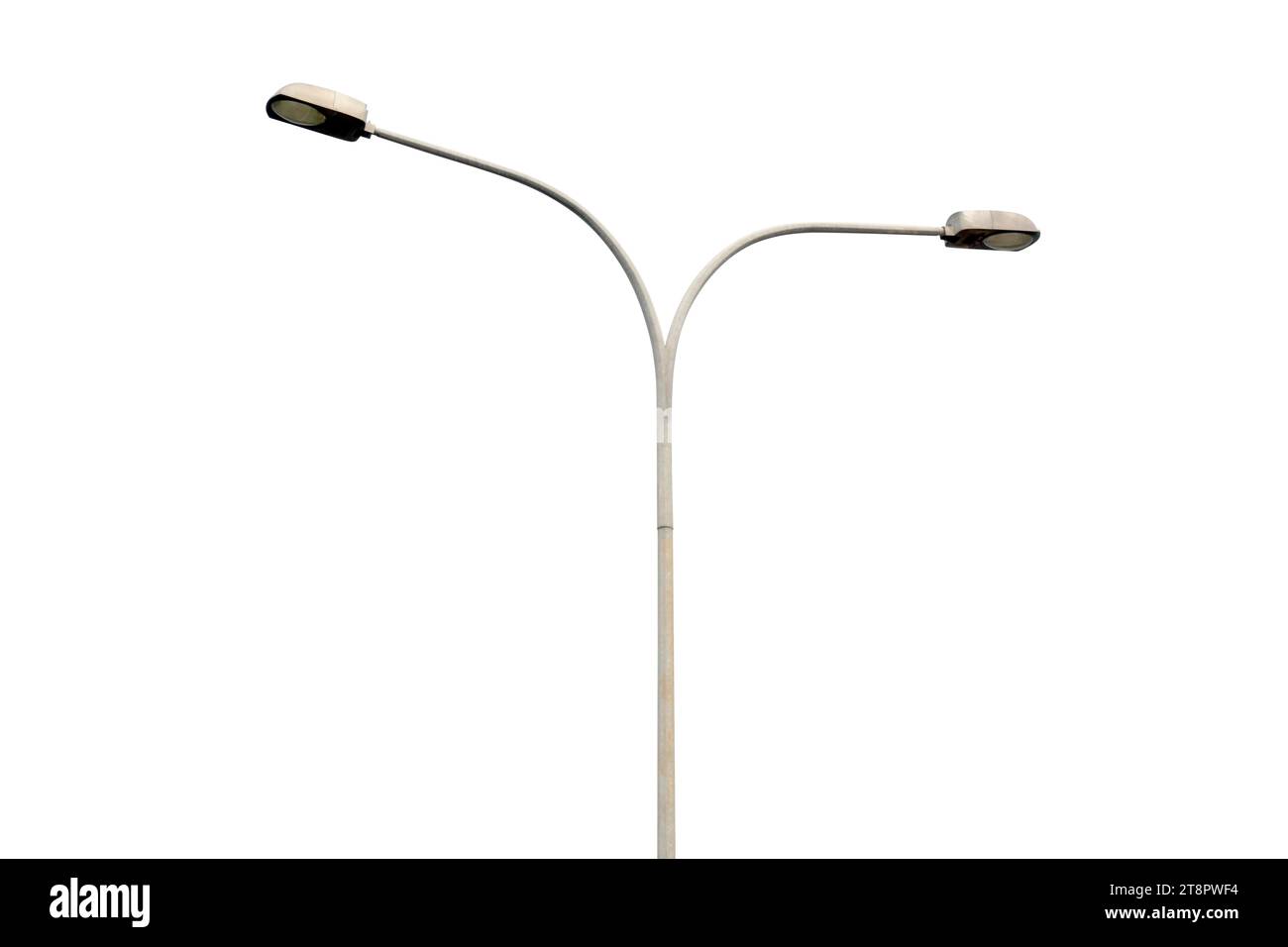 Street light poles isolated over a white background Stock Photo - Alamy