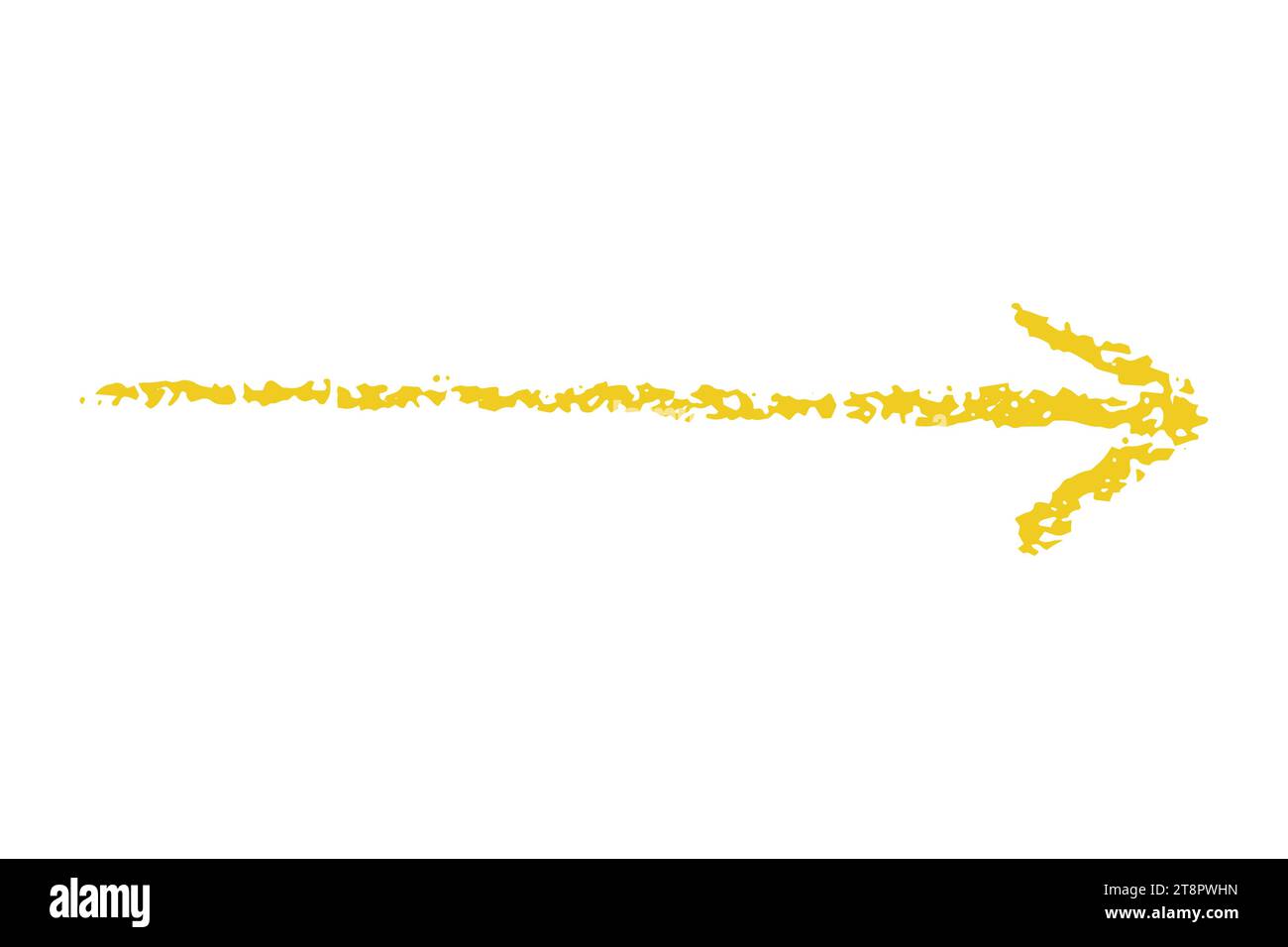 crayon emphasis arrow. Hand drawn yellow charcoal symbols for hand ...