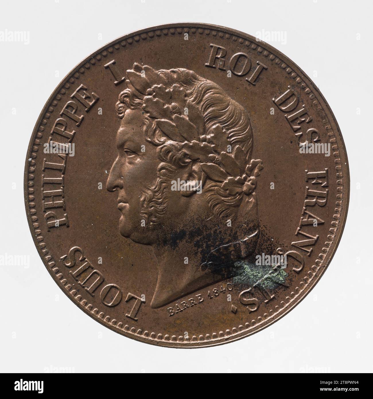 Test for the 1 decime de franc coin of Louis-Philippe, 1840, Barré ...